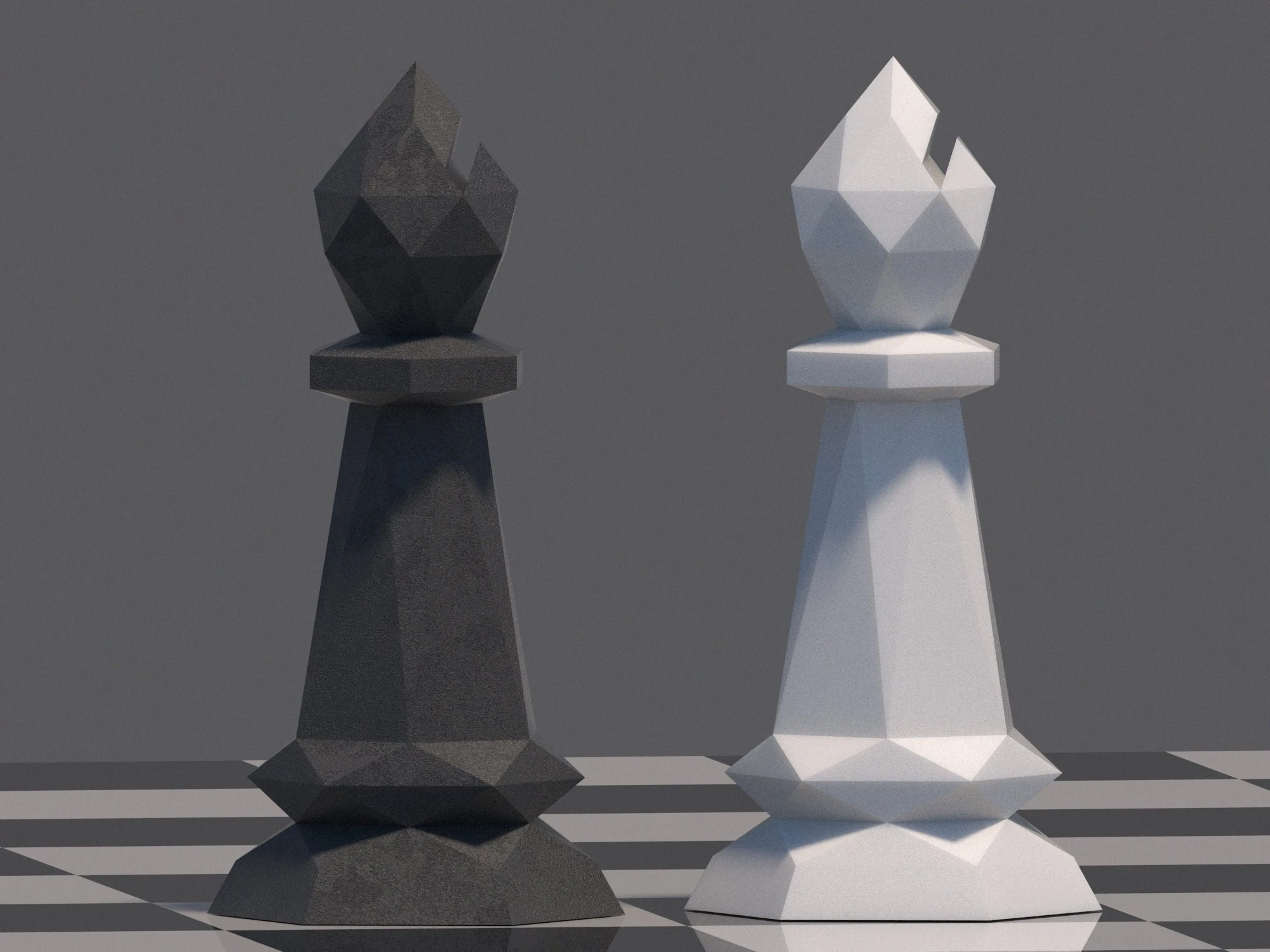 papercraft chess bishop figure PDF template, for DIY, 3D Origami, Paper ...