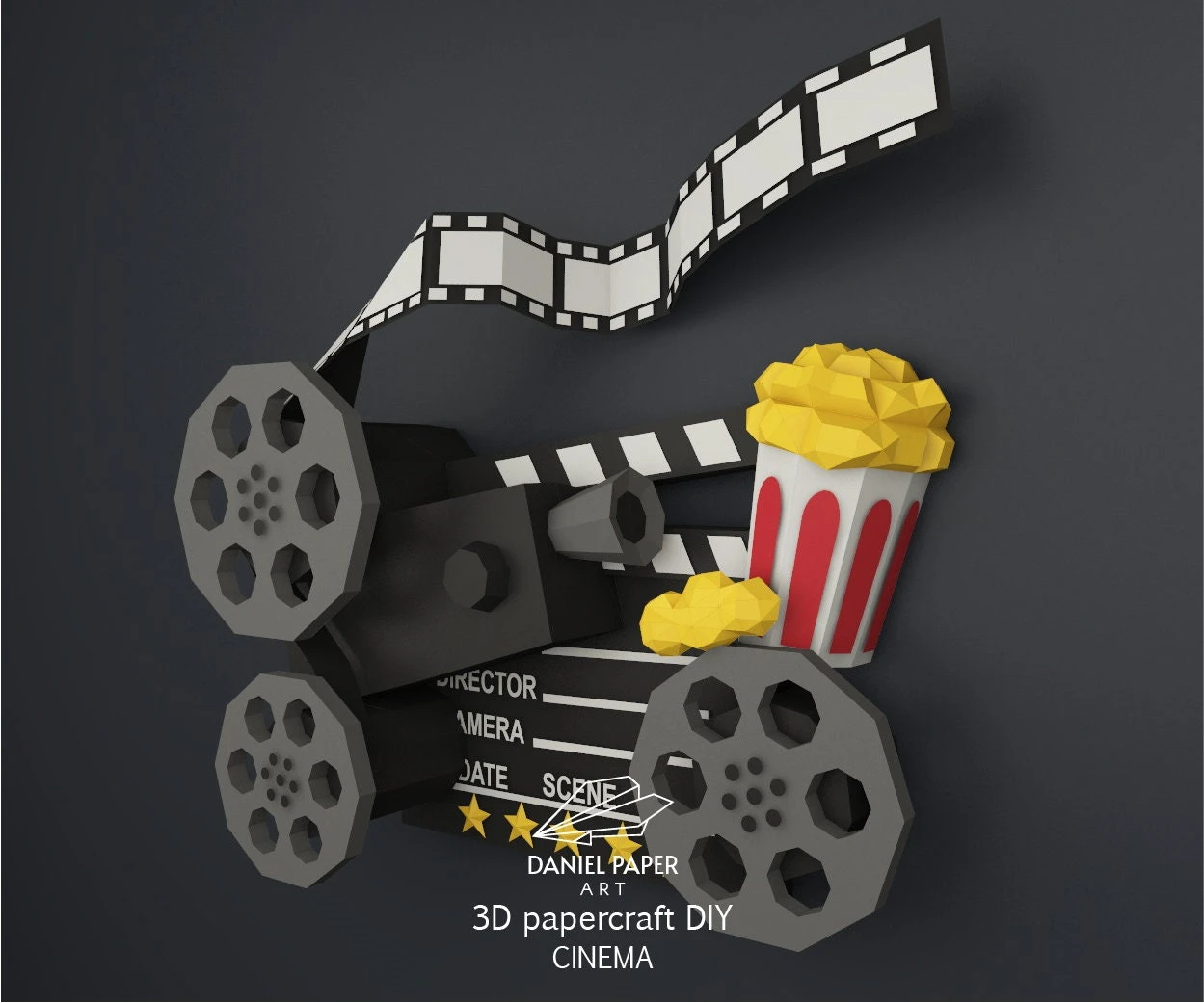 Cinema PDF Template, DIY 3d Model, FanArt, Paper Sculpture, Low Poly ...