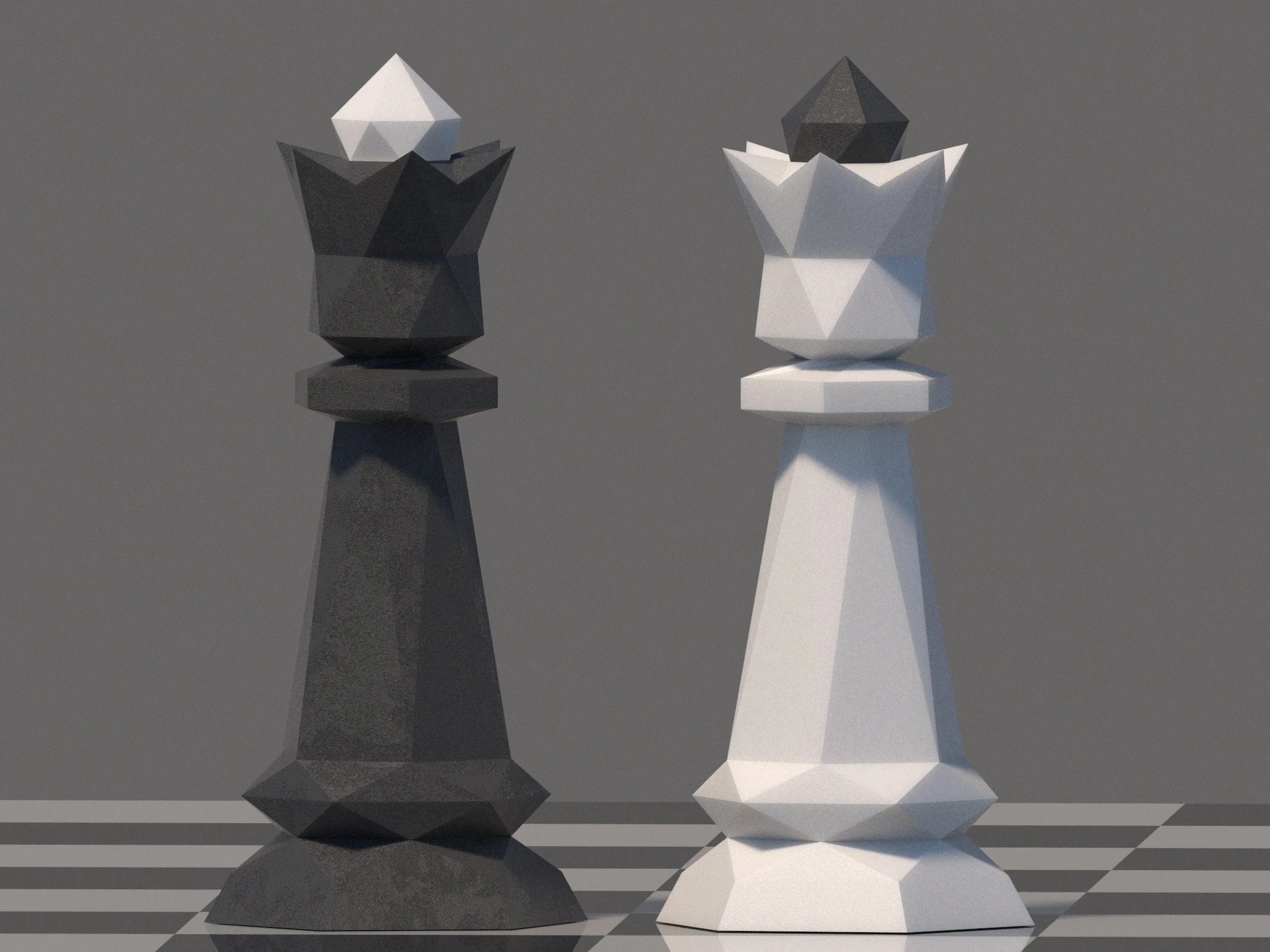 Chess Queen papercraft PDF template, for DIY, 3D Origami, Paper ...