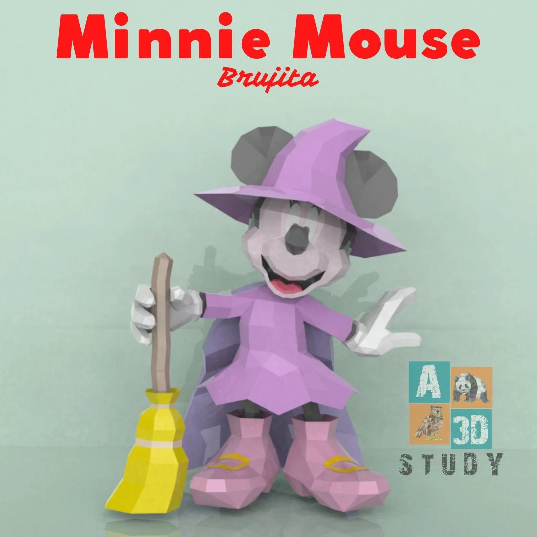 Minnie Witch: Papercraft Design, PDF Template, DIY 3D Model, FanArt ...