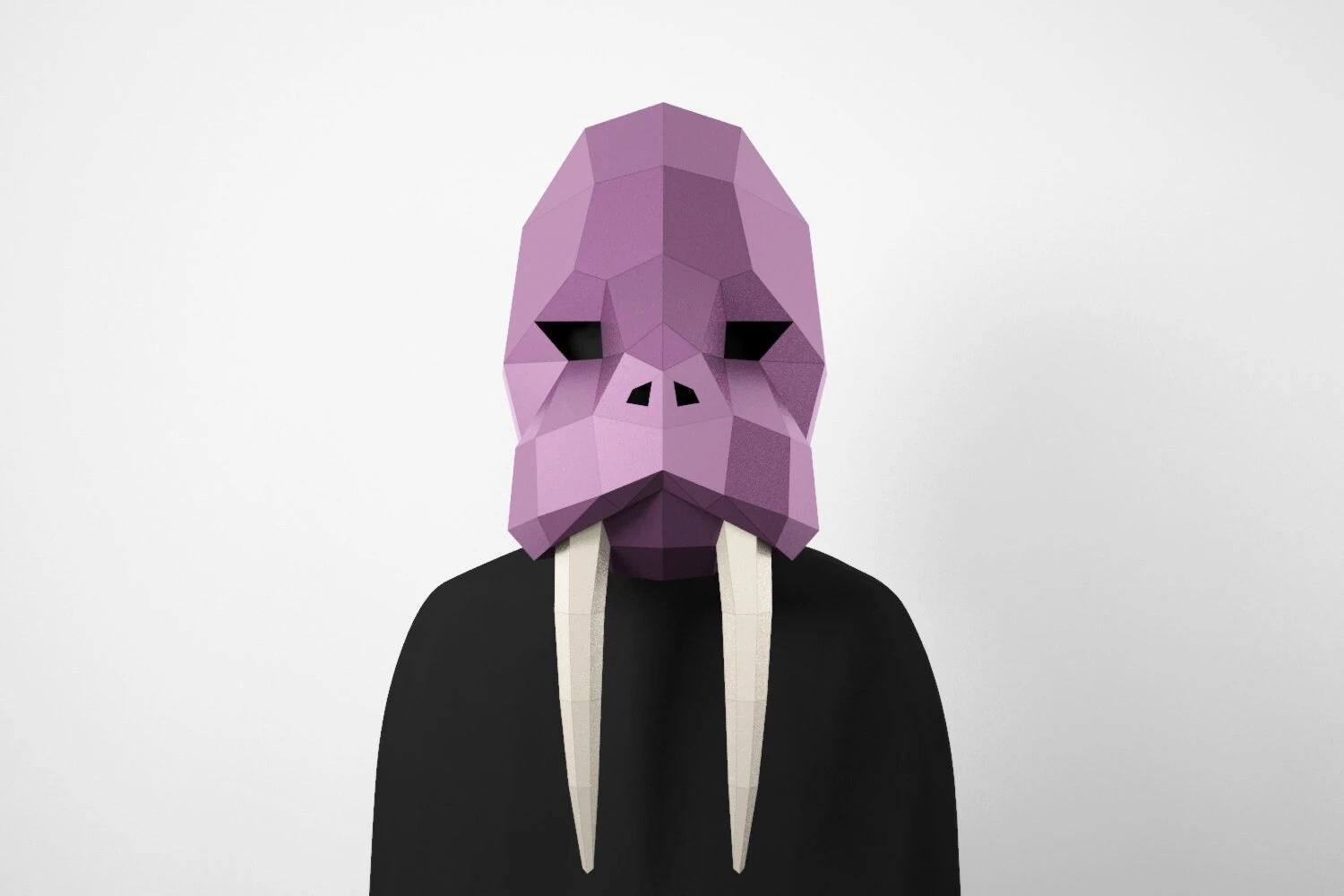 Walrus Mask: 3D PaperCraft Template, DIY Animal Costume (PDF)