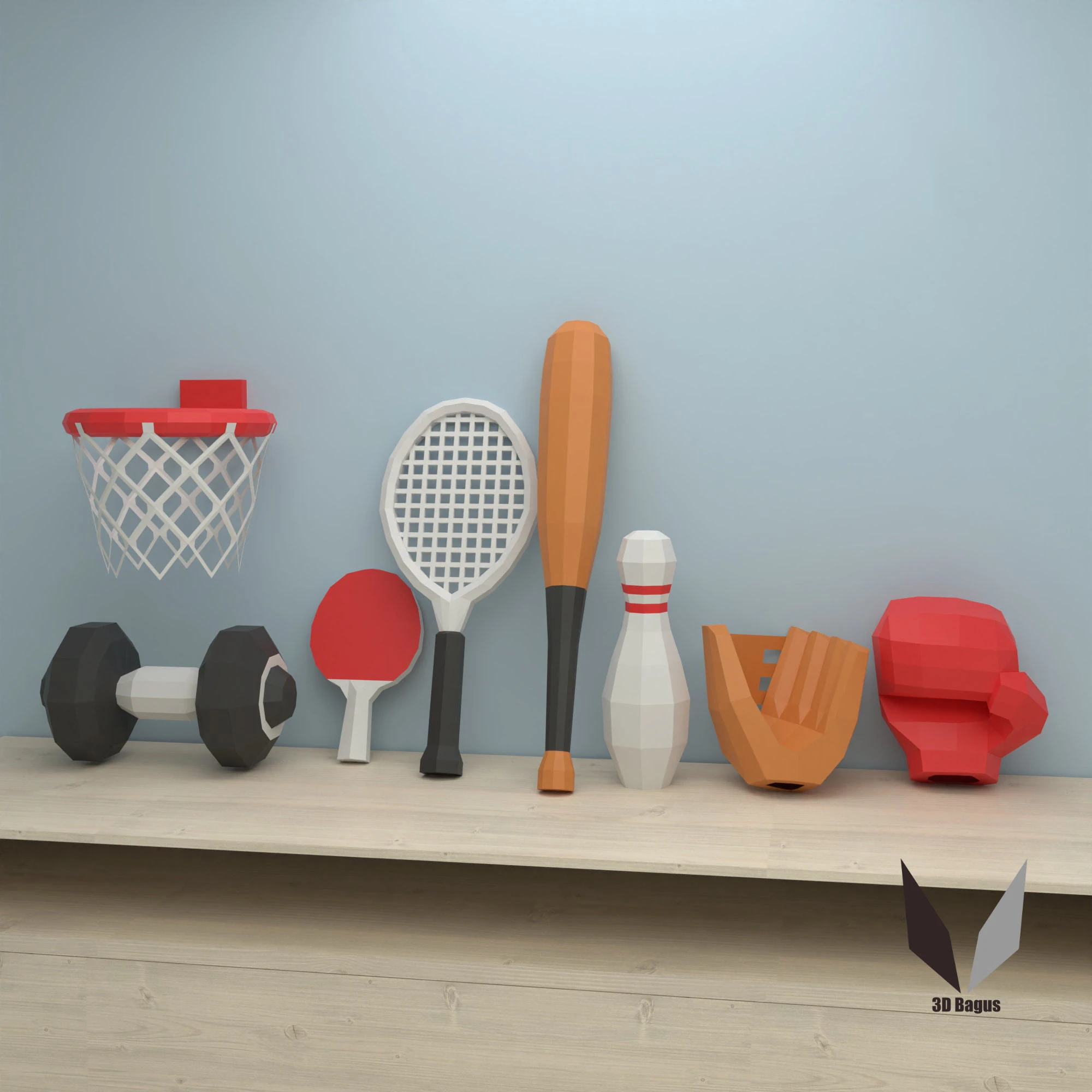 Sport pack 3D papercraft | DIY paper sculpture | Paper model pattern ...