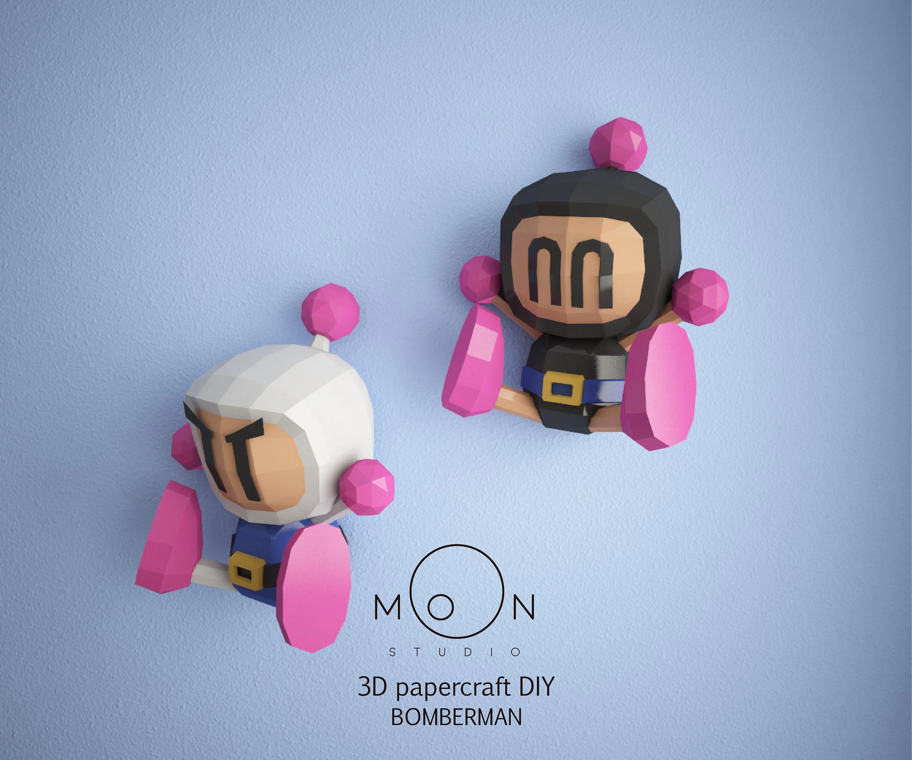 Bomberman, Retro Games, Nes, Snes, Wall Papercraft PDF, DIY Low Poly ...