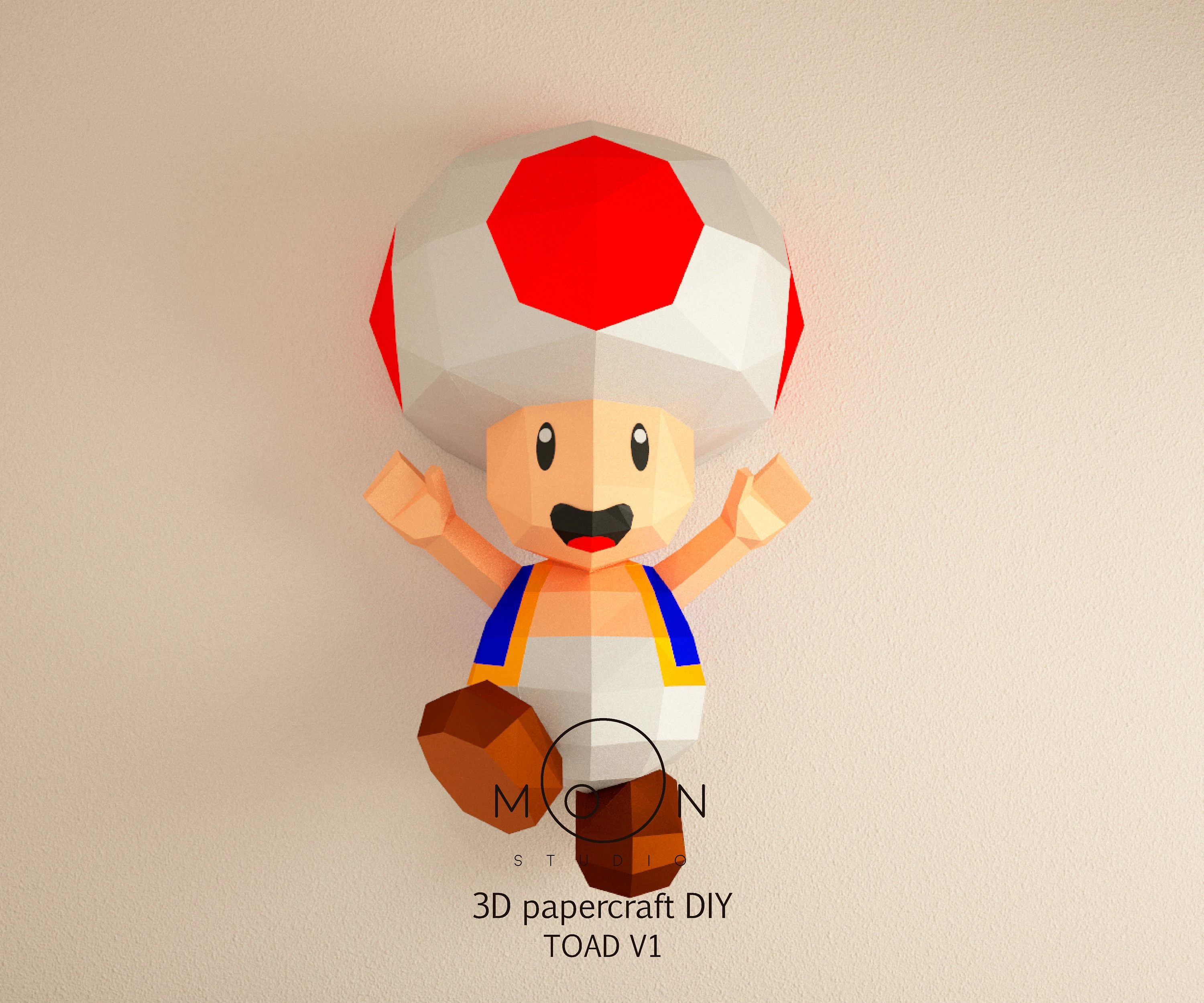 Toad v1, Papercraft PDF, Cricut Maker Template, DIY , Low poly Paper ...