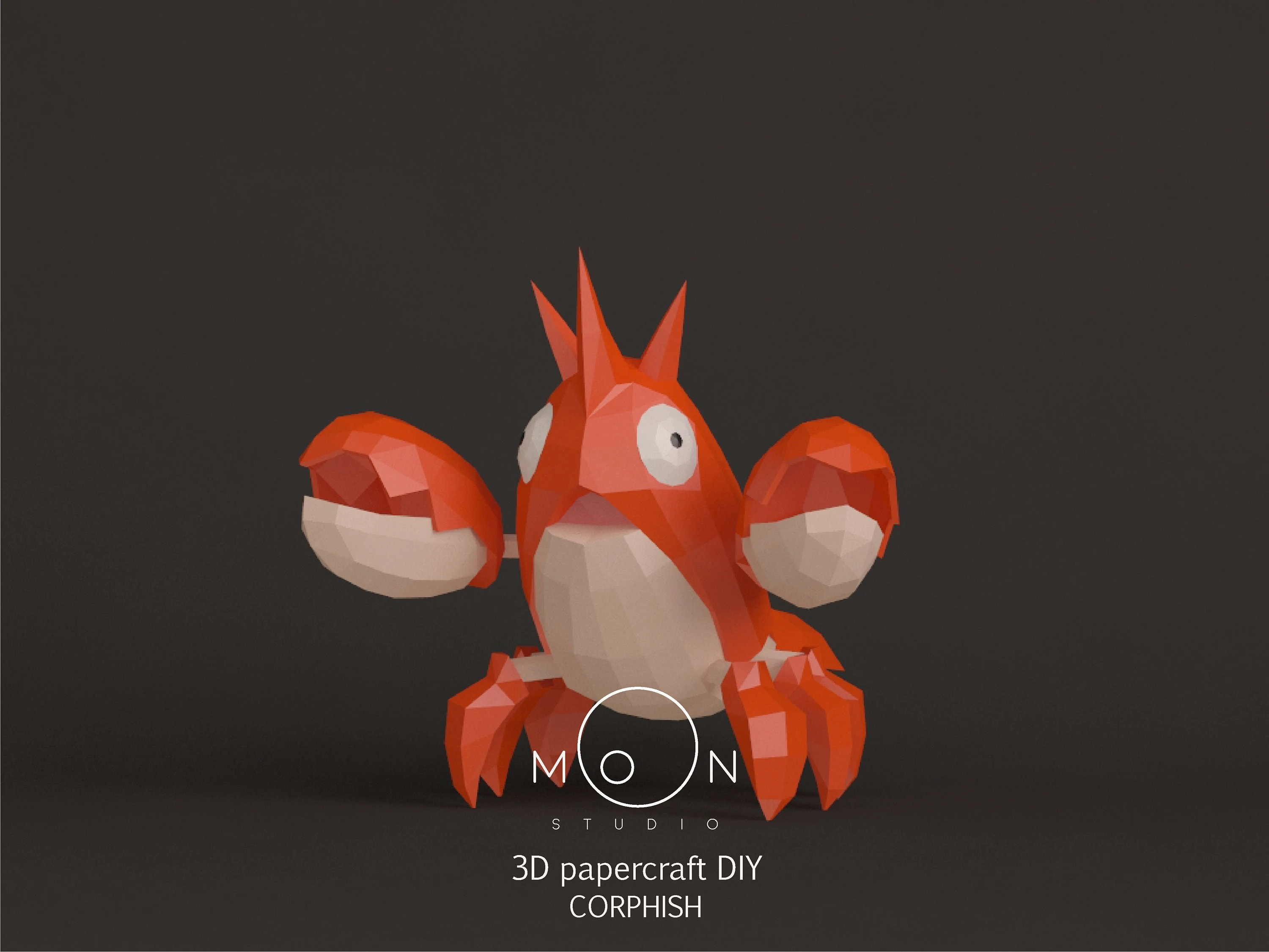 Corphish, DIY, Papercraft, Low Poly, 3D model, Pokemon, Series, Tv ...