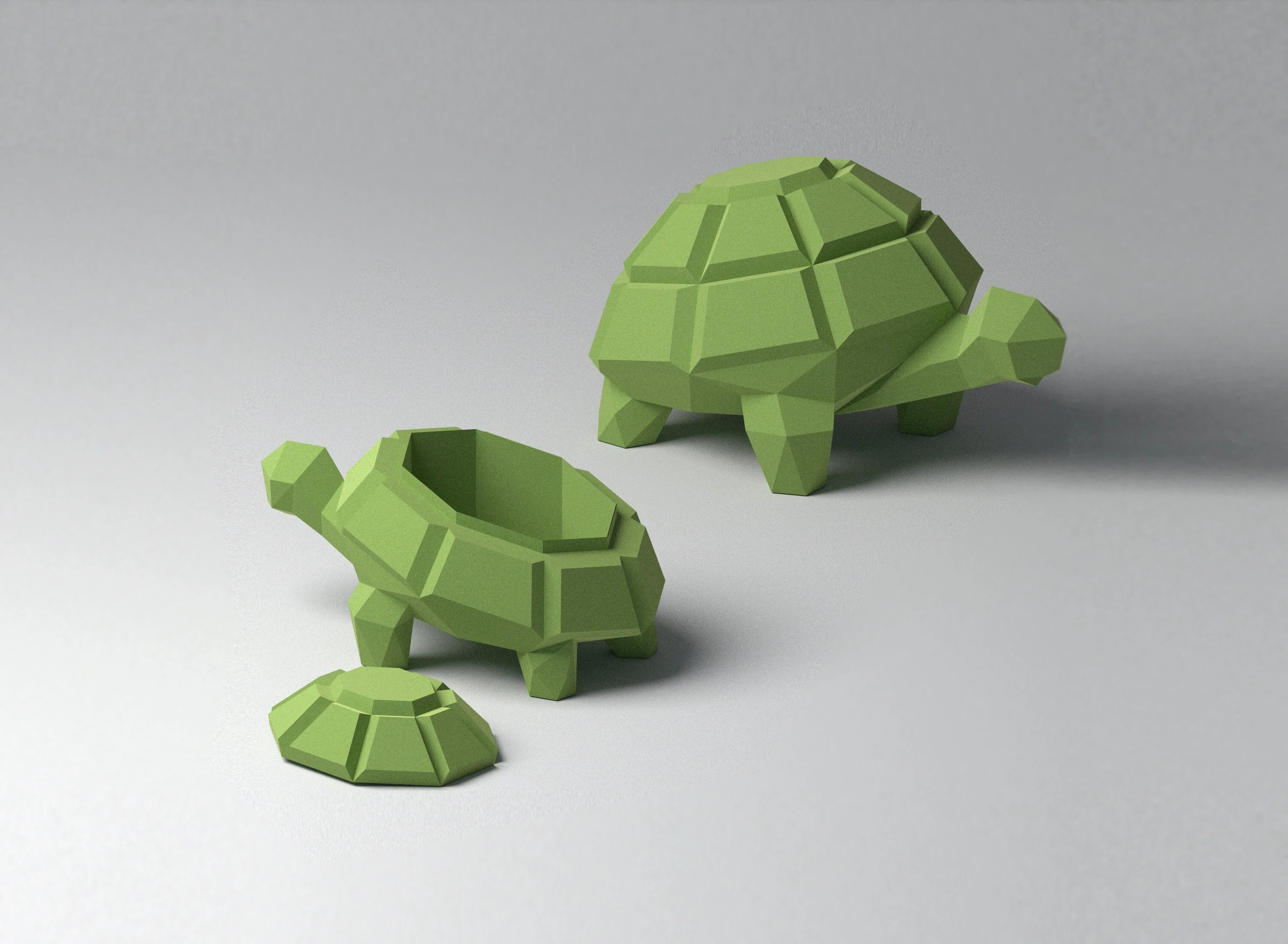 Papercraft 3d turtle, papercraft PDF template for turtle box ...