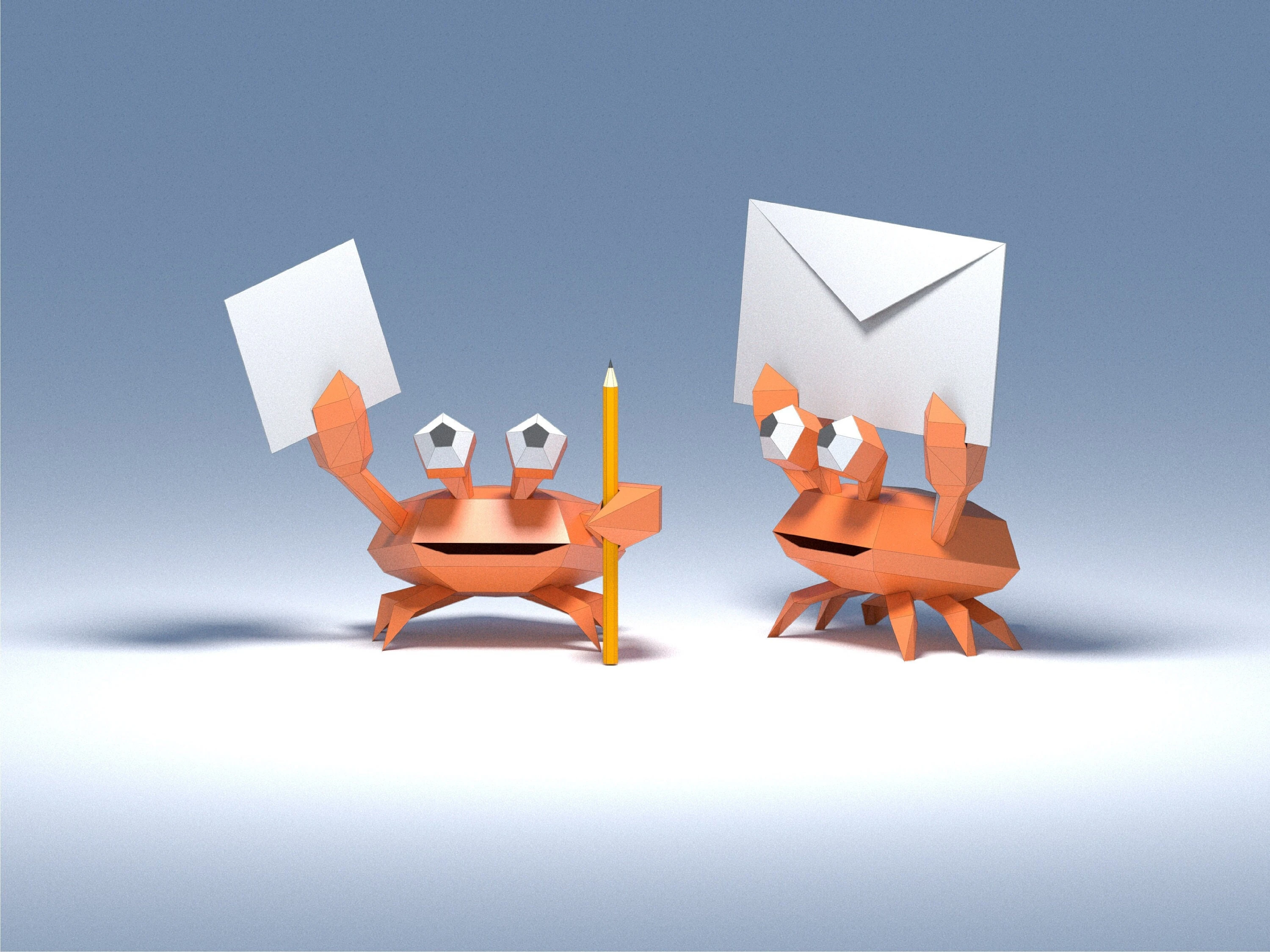 3D Papercraft Crab holder, paper 3d crab, PDF template, 3D paper decor ...