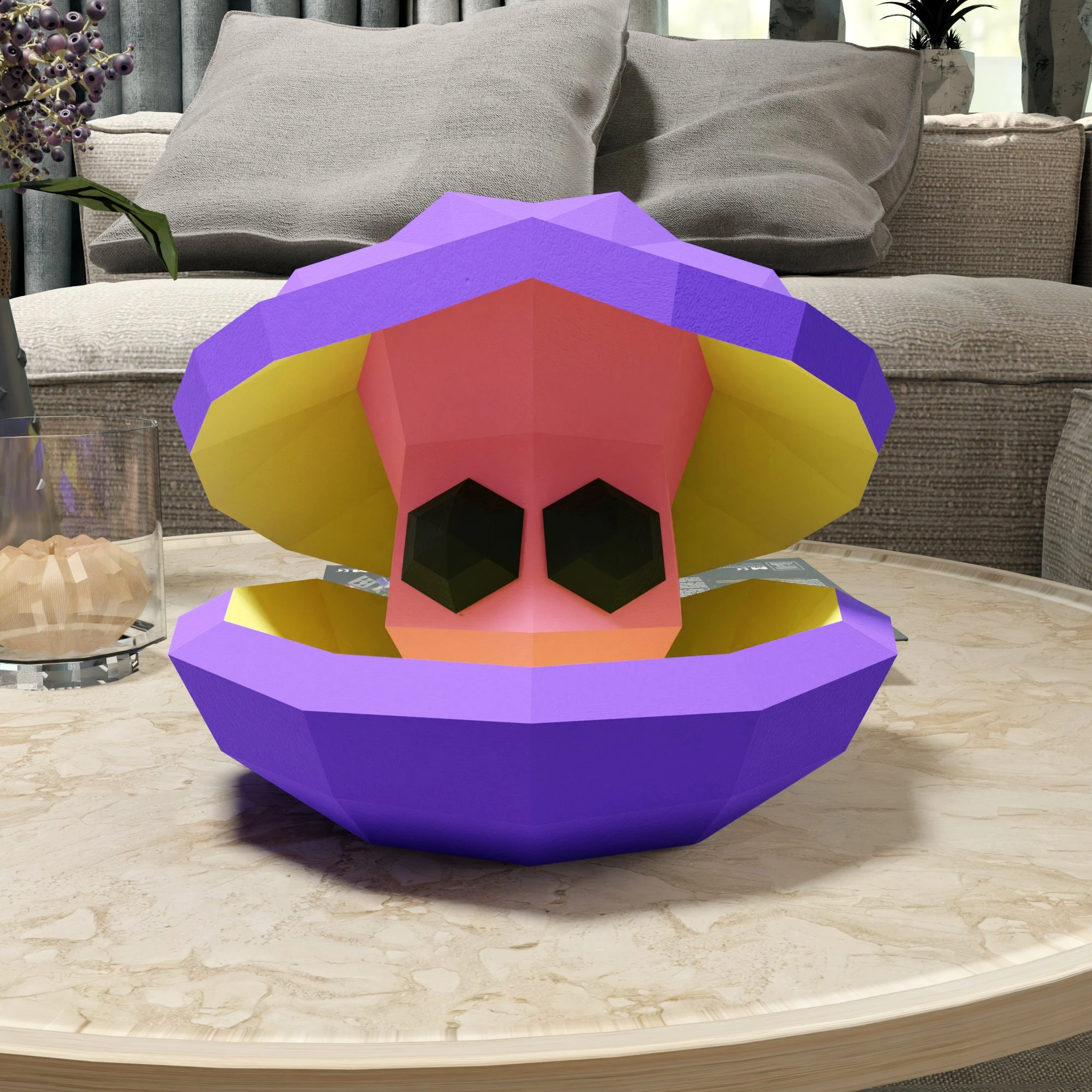 Papercraft clam, almeja, Pdf format compatible with cricut and cameo ...