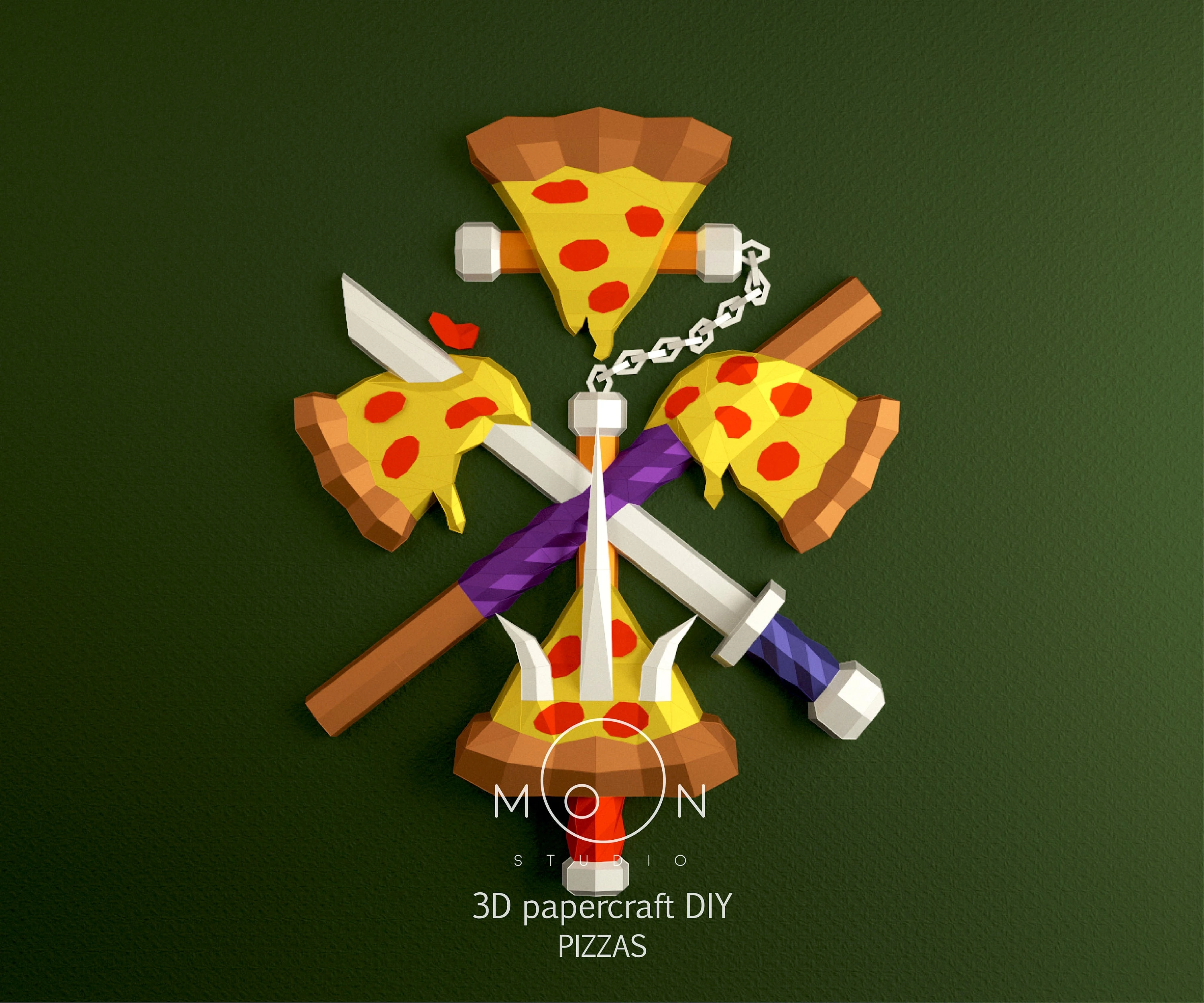 Pizzas, Ninja Turtles, DIY, Papercraft, PDF, Low Poly, Paper, Series ...