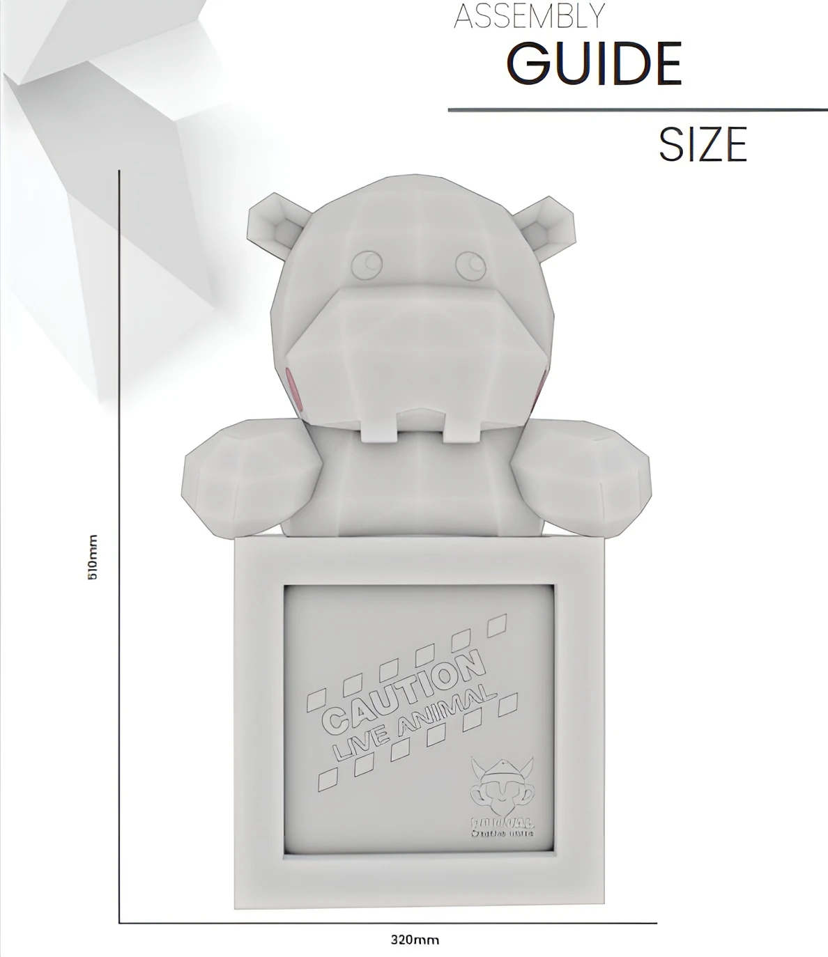 HIPPO BOX, animal, Papercraft, Template, DIY, Paper, Low Poly, Cute ...
