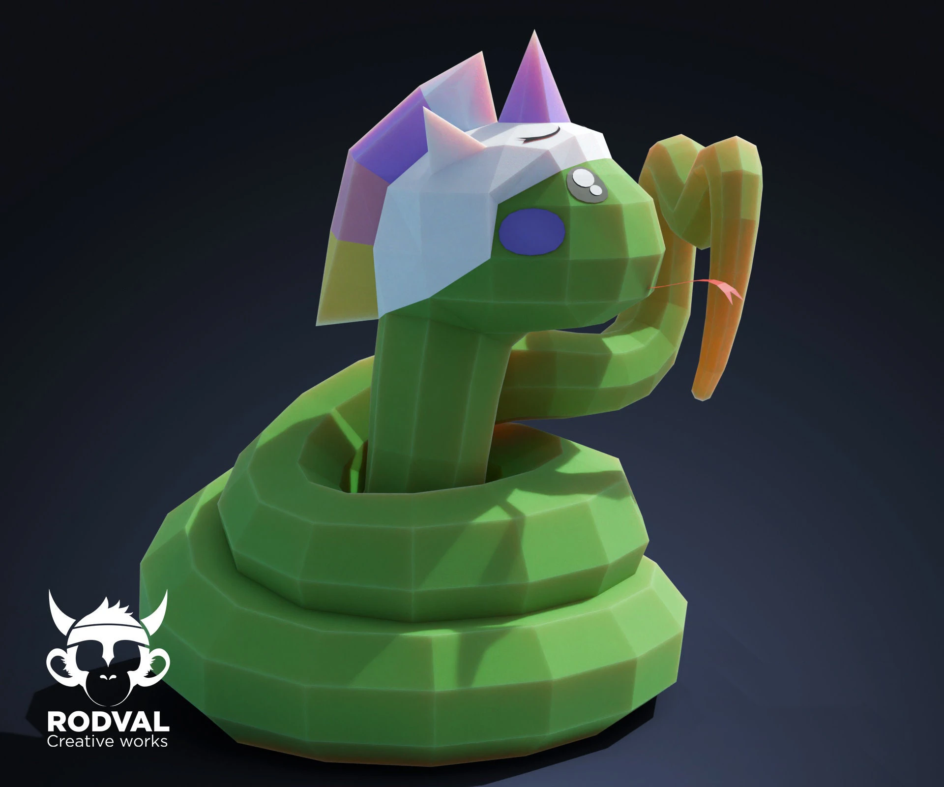 CUTE VIPER, Papercraft, Template, DIY, Paper, Low Poly, Cute, Kawaii ...