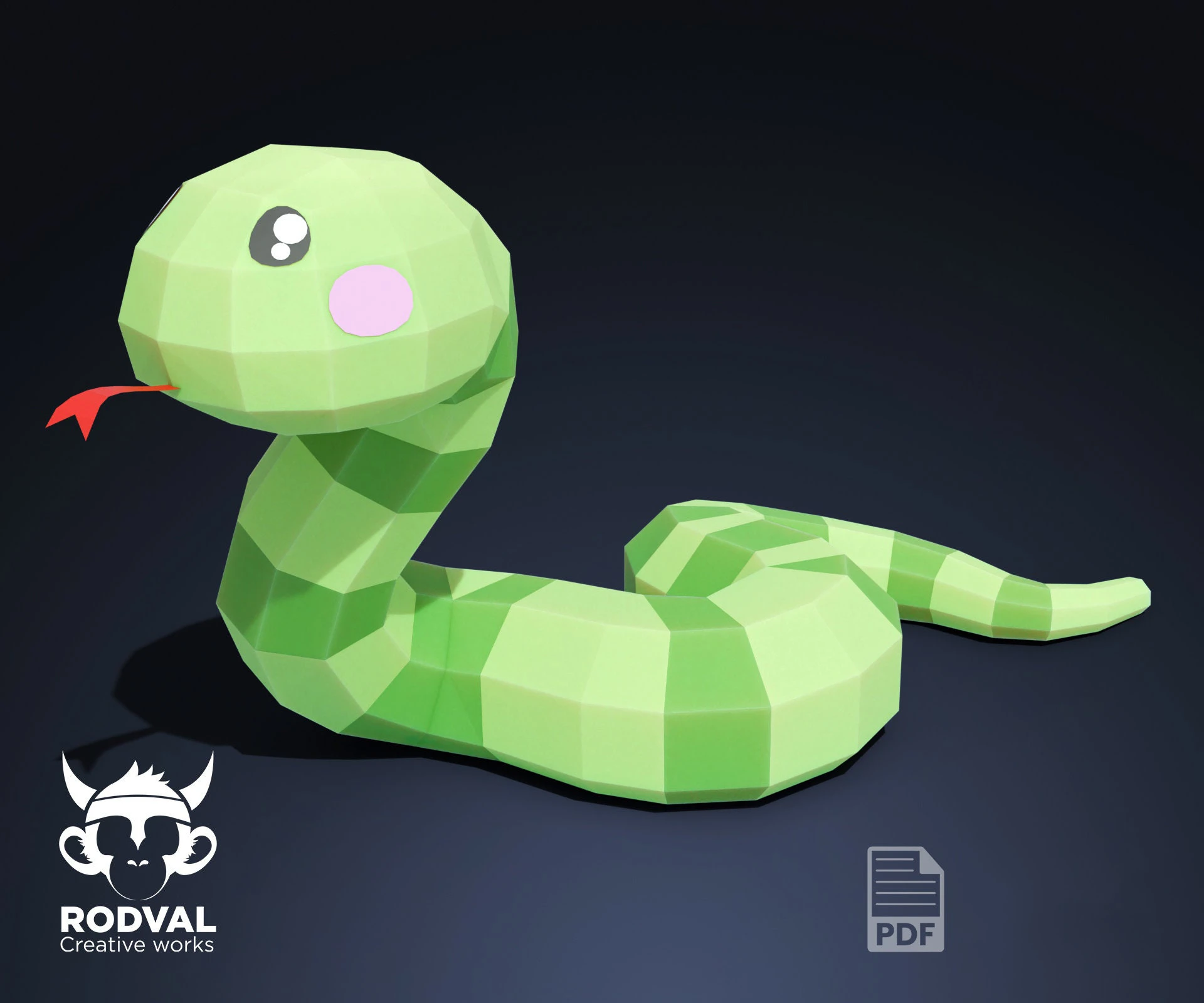 TINY VIPER, Papercraft, Template, DIY, Paper, Low Poly, Cute, Kawaii ...
