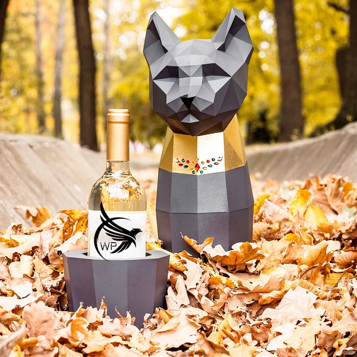 Cat Wine Box Low Poly Papercraft, Paper Sculpture, Low Poly PDF ...