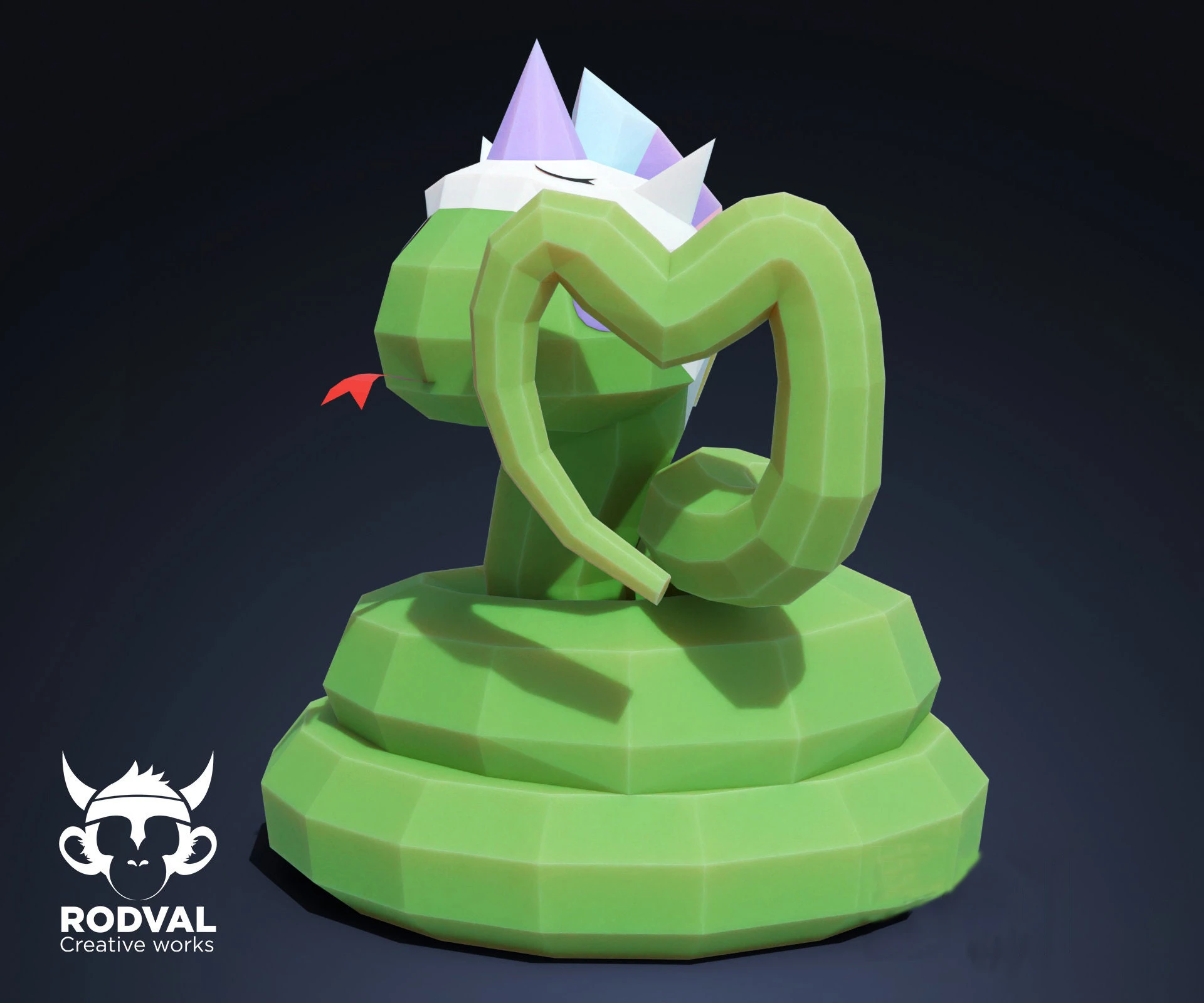CUTE VIPER, Papercraft, Template, DIY, Paper, Low Poly, Cute, Kawaii ...