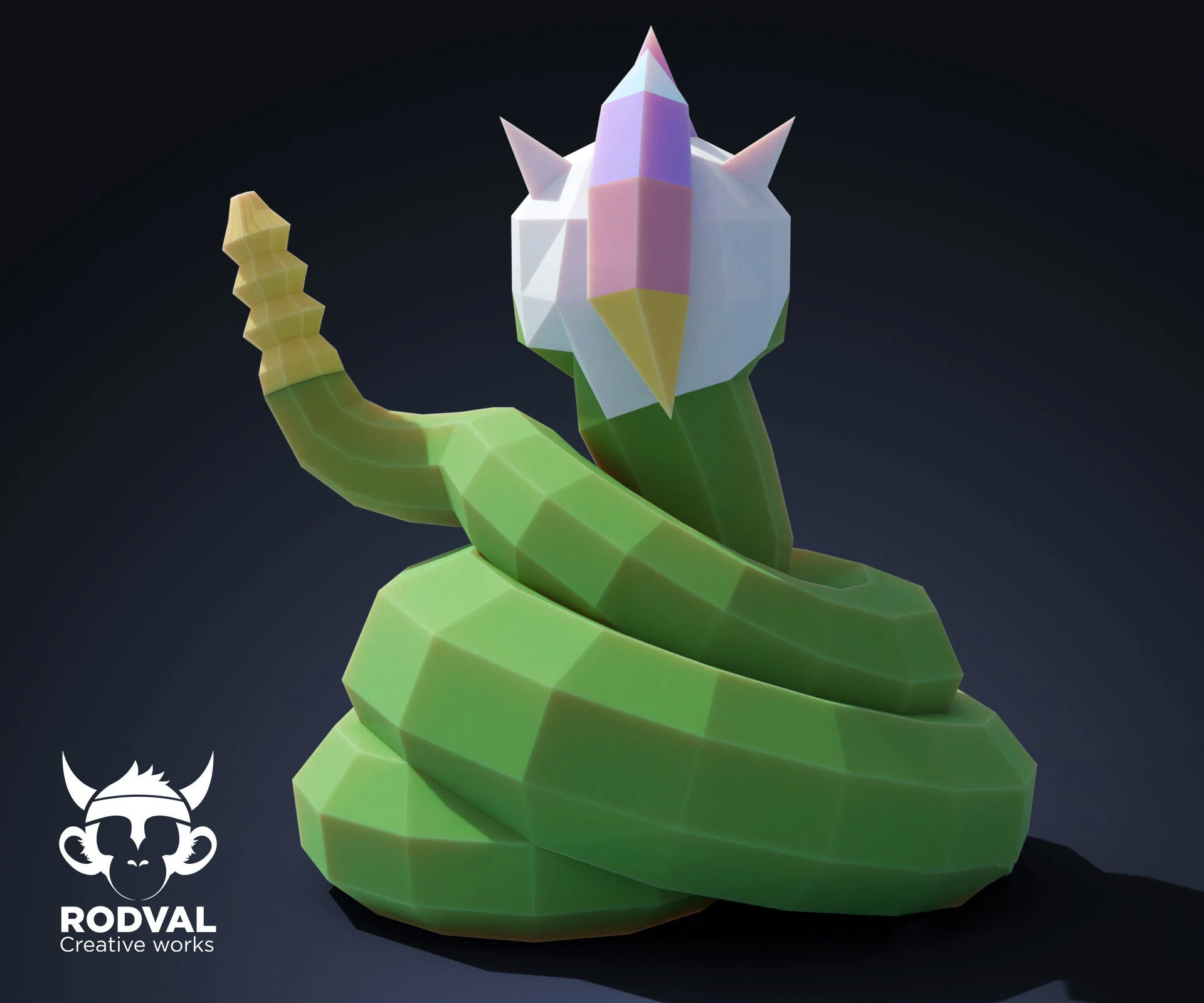 CUTE VIPER, Papercraft, Template, DIY, Paper, Low Poly, Cute, Kawaii ...