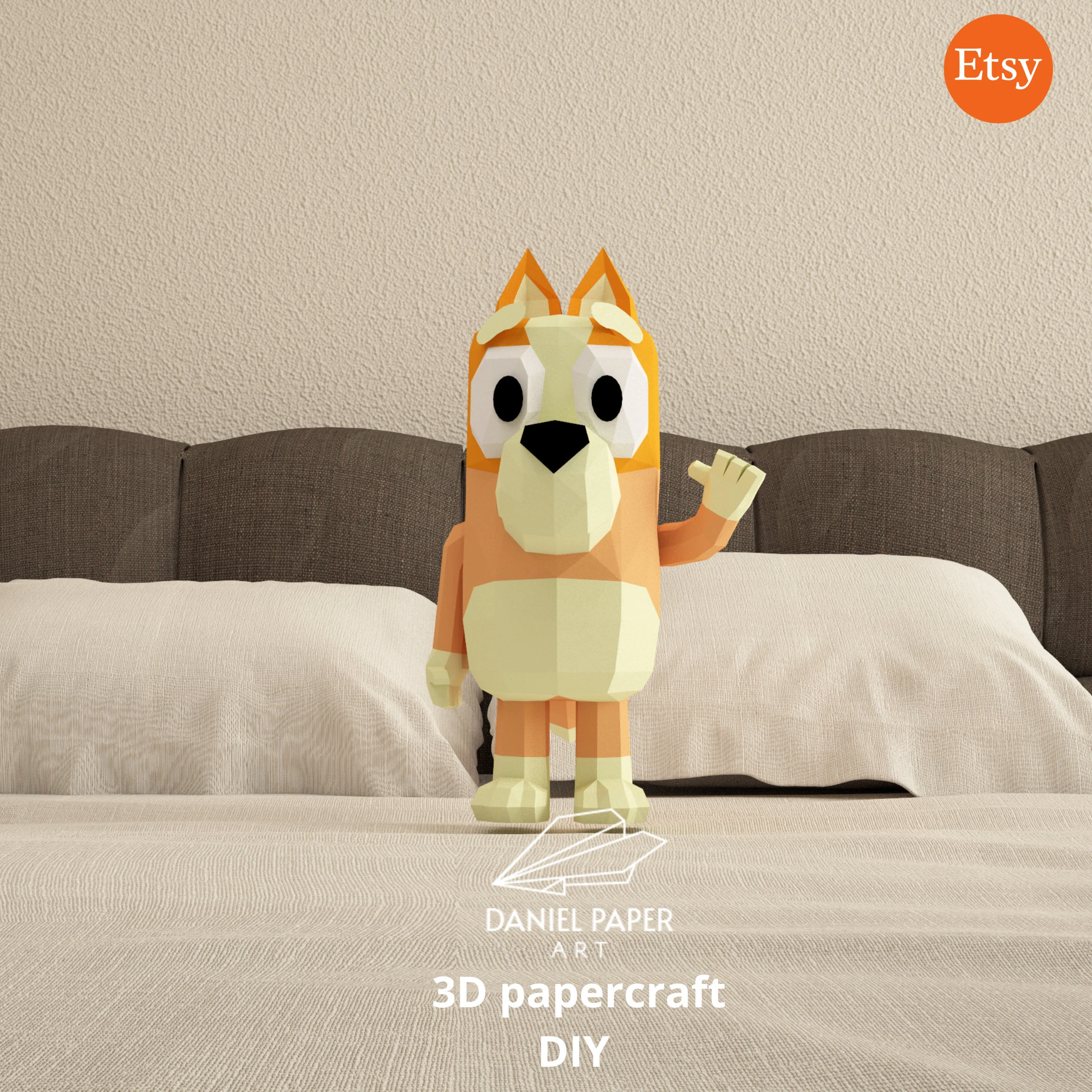 Bingo, Bluey and Bingo PDF Template, DIY 3d Model, FanArt, Paper ...