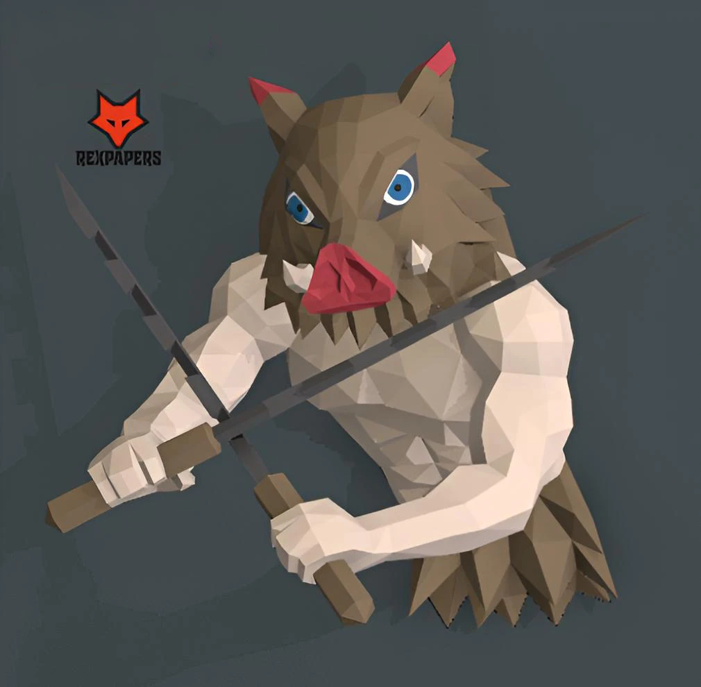 Hashibira Inosuke Papercraft, PDF Template, DIY 3d Model, FanArt, Paper ...