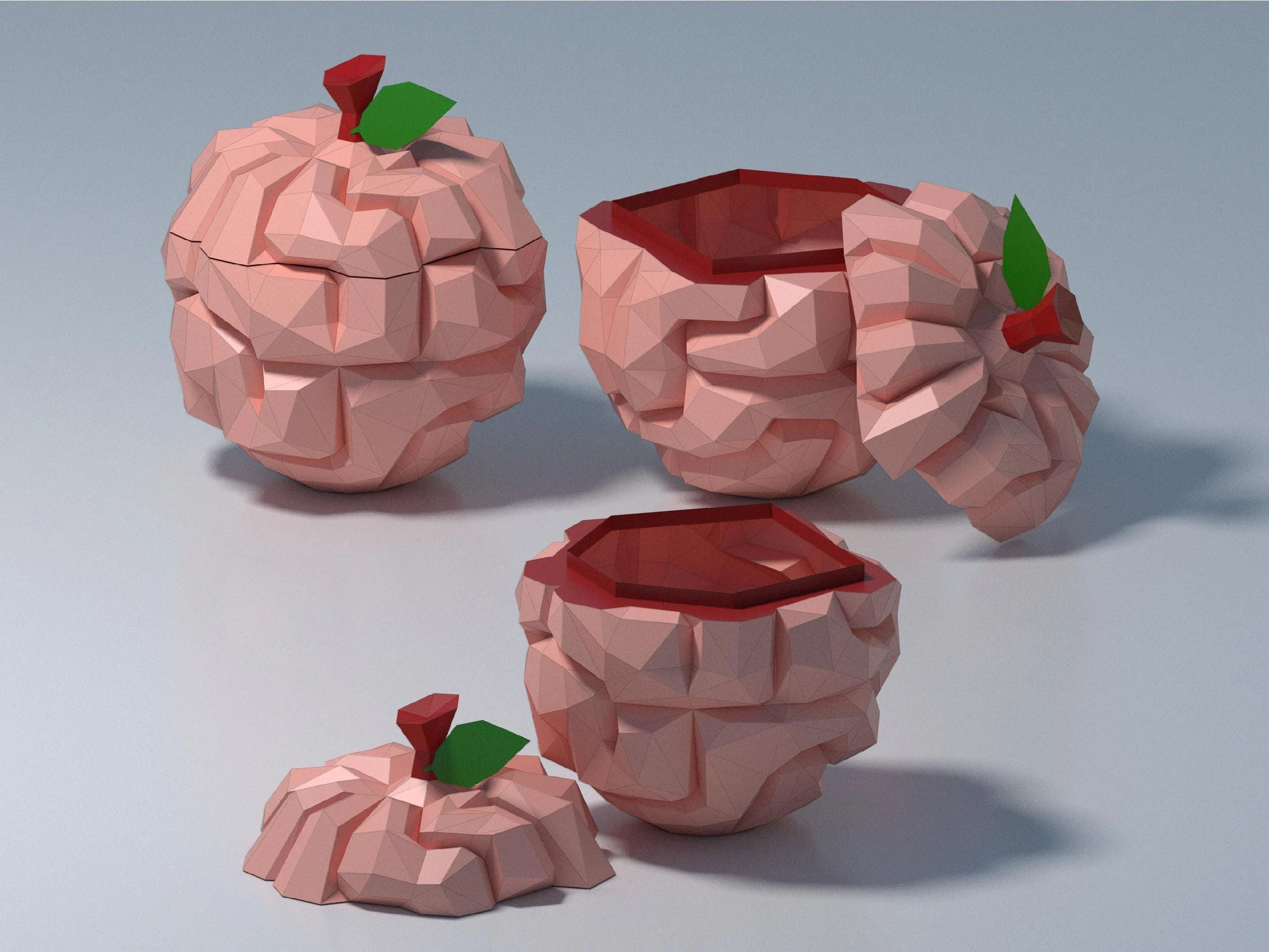 Papercraft 3d Brain box template, paper box, halloween brain paper ...