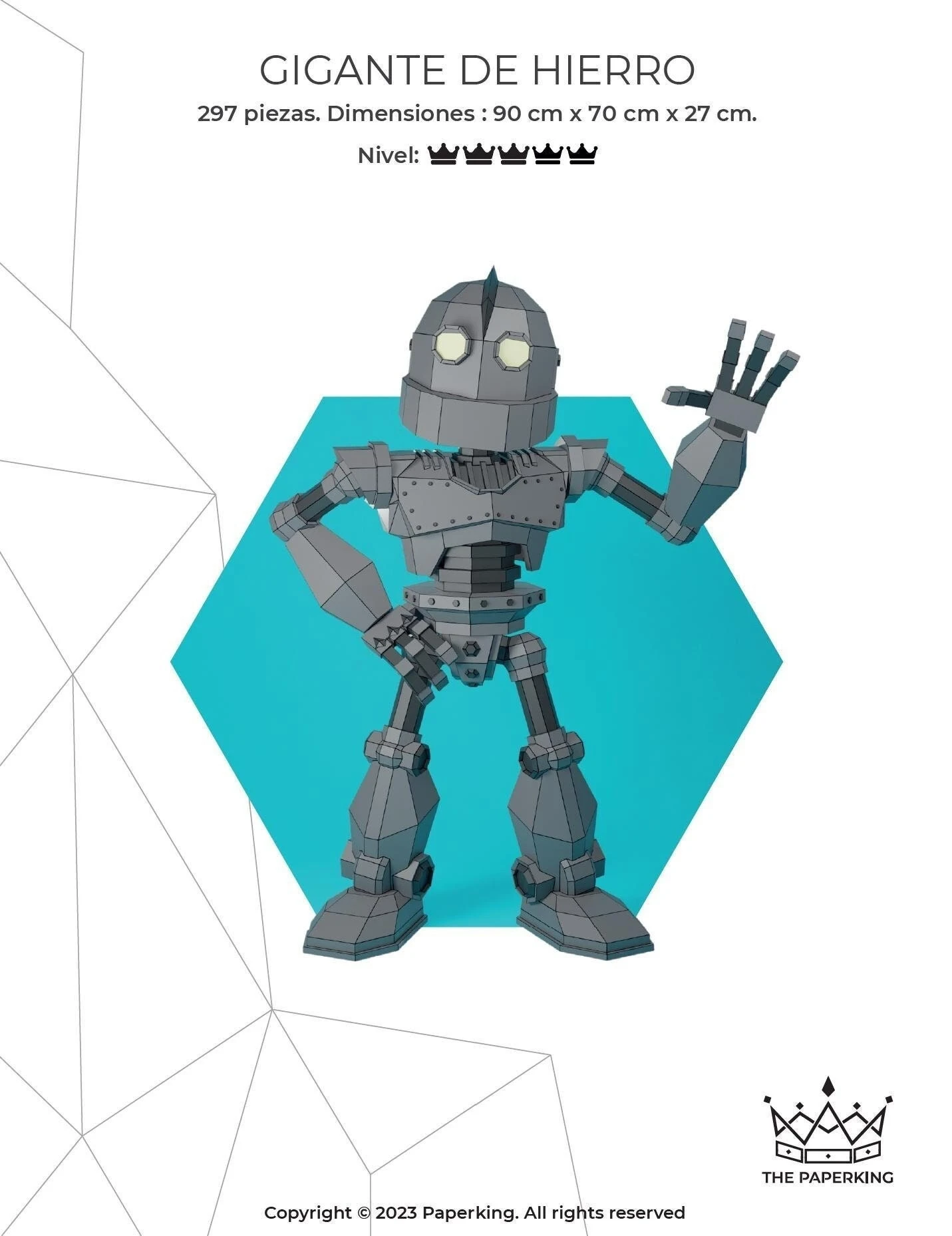 The Iron Giant hero Papercraft 3D, pepakura Pdf template Low polygonal ...