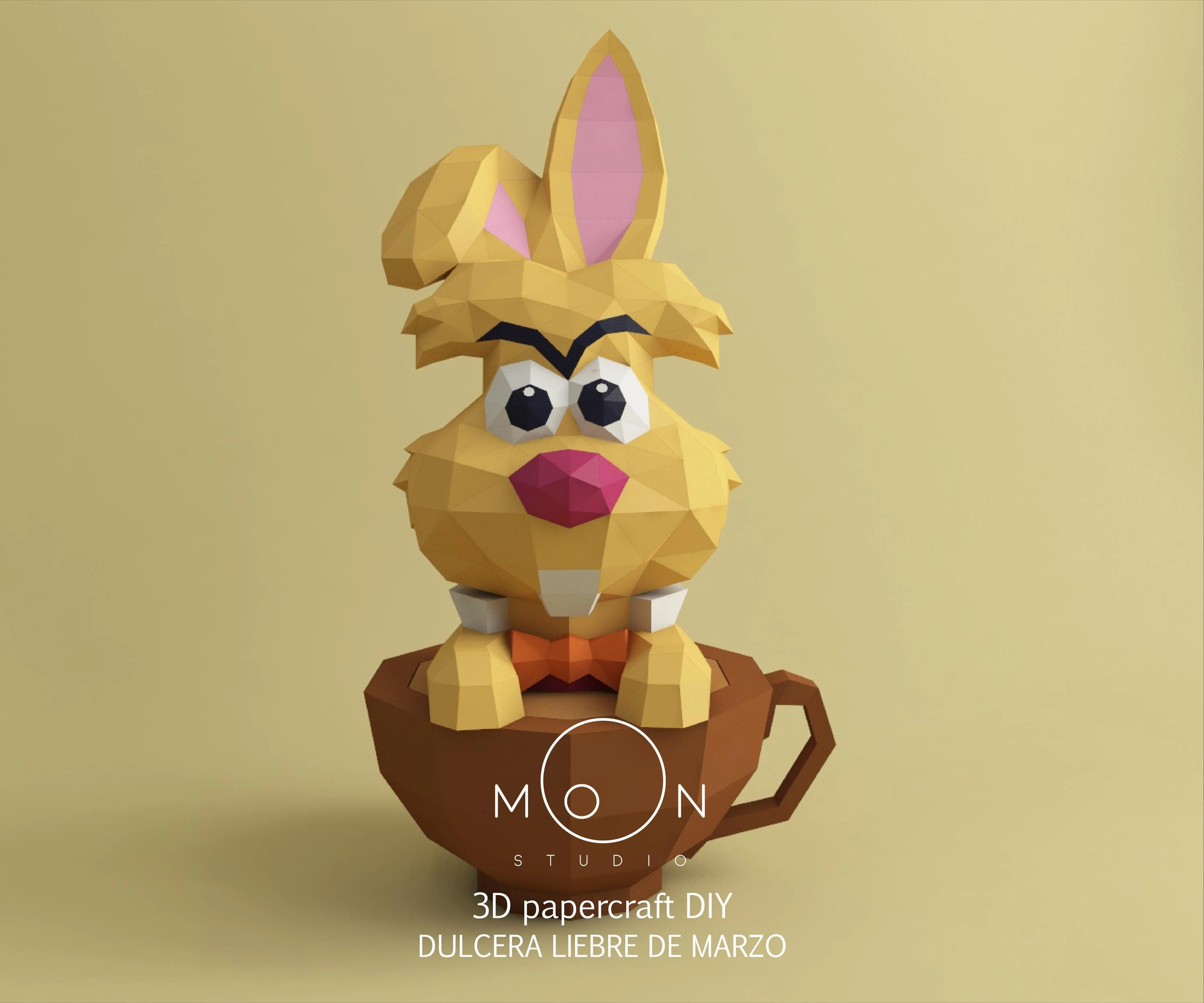 Sweet March Hare, DIY, Papercraft, PDF, Low Poly, Paper, Sweets, Candy ...