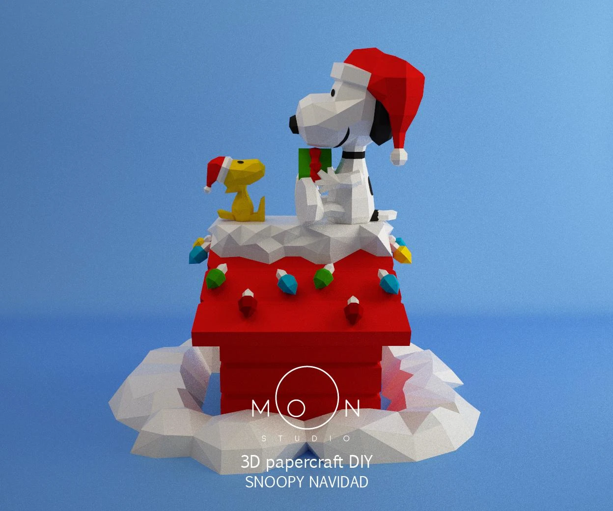 Snoopy Christmas, Snoopy Navidad, DIY, Papercraft, pdf, svg, dxf, Low ...