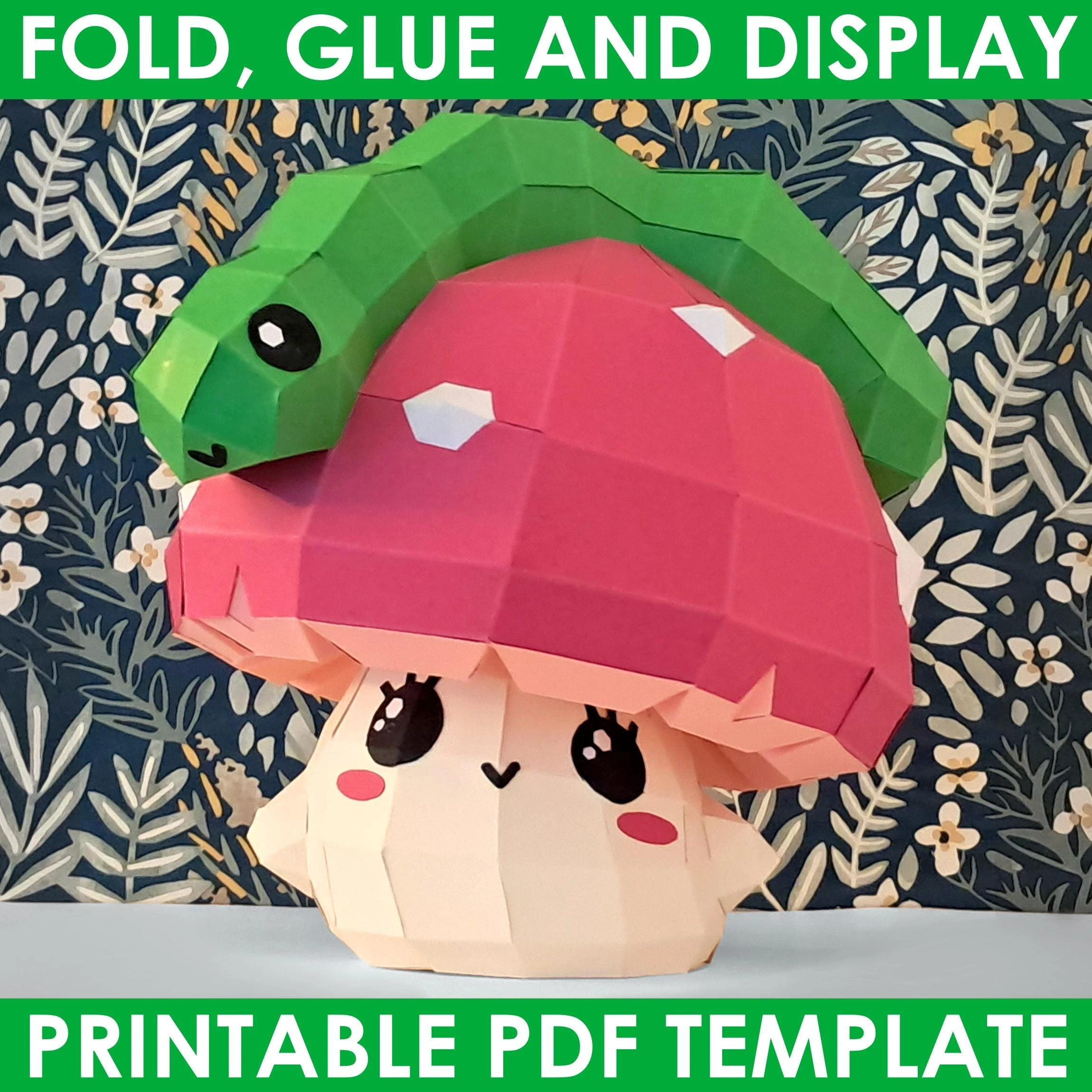Papercraft template PDF DIY - Miss Elyum - Champignon patron papercraft ...