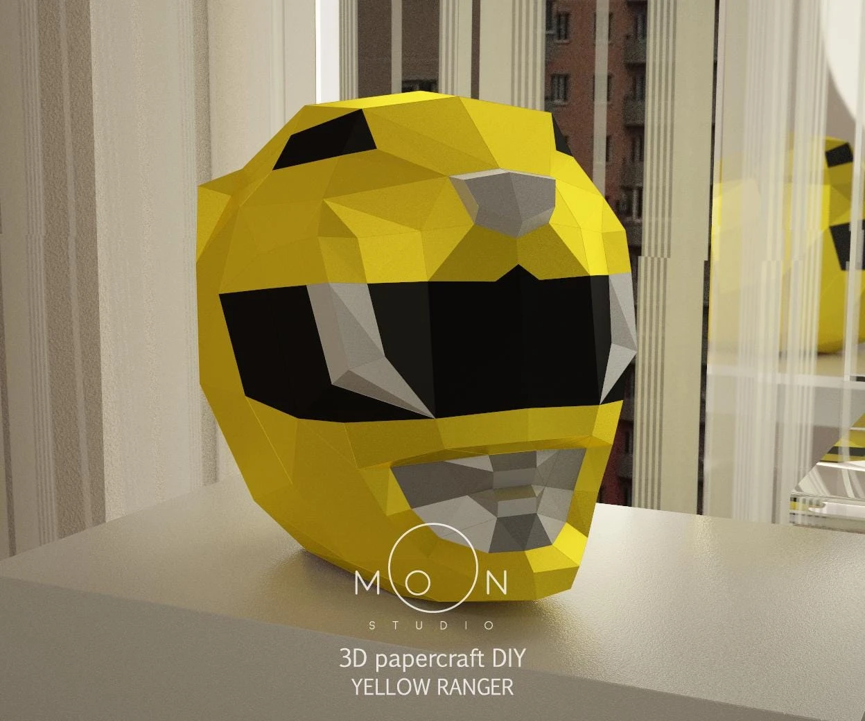 Yellow Ranger, DIY, Papercraft, PDF, Low Poly, Cricut, Maker, Cameo ...