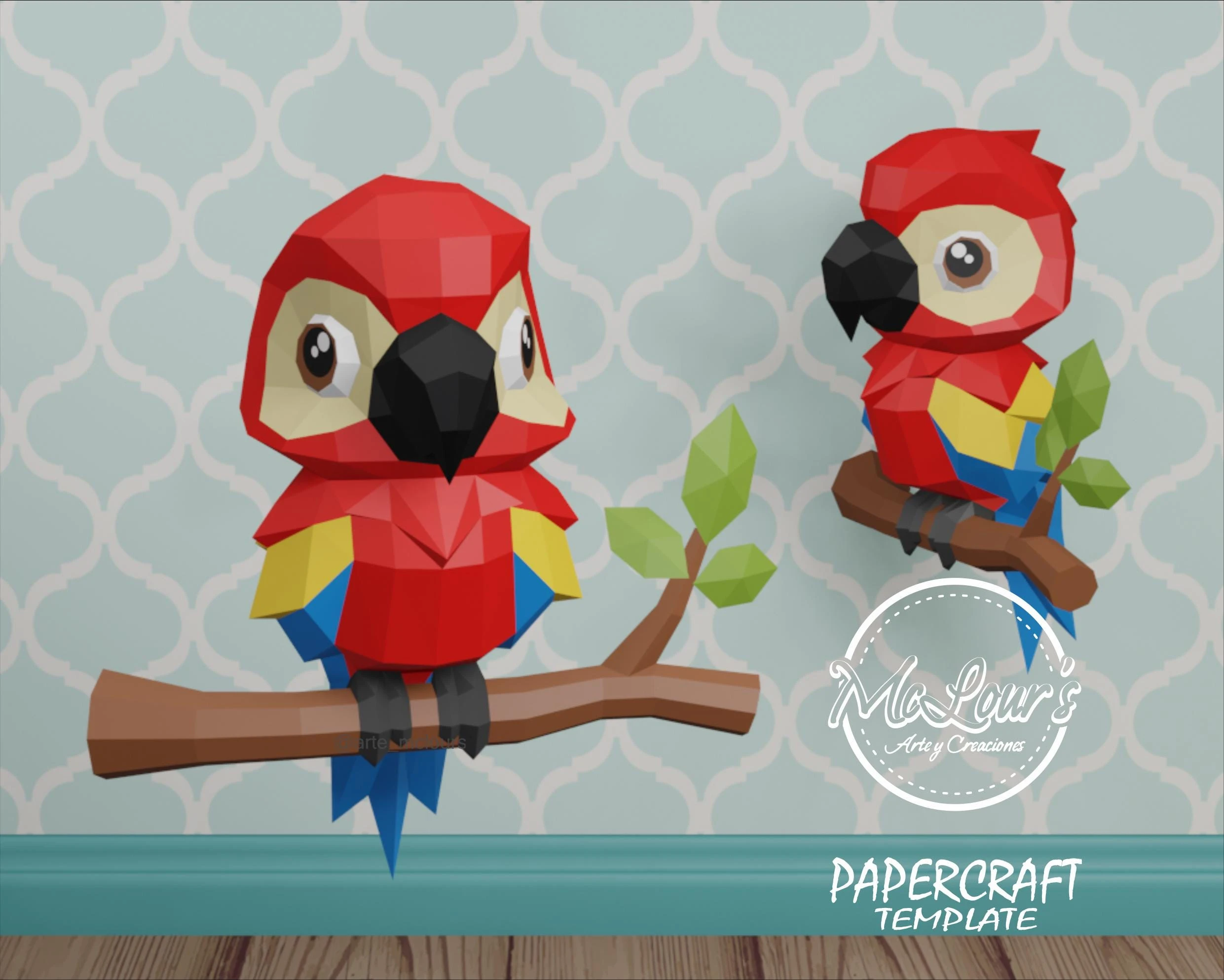 Macaw / DiY Craft/ Template PDF/ Low Poly/ Papercraft/ 3D Ball/ Origami ...