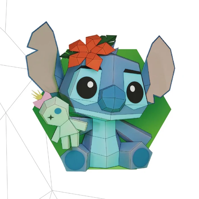Mini Stitch Papercraft 3D, pepakura Pdf template Low polygonal Paper ...