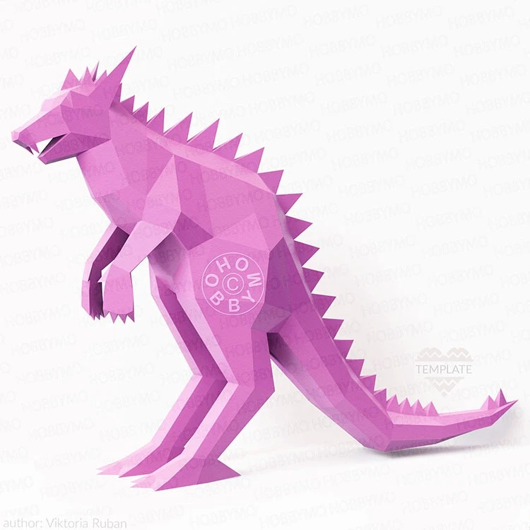 Chupacabra 3D Decor Low poly Papercraft, DIY, PDF, Monster Papercraft