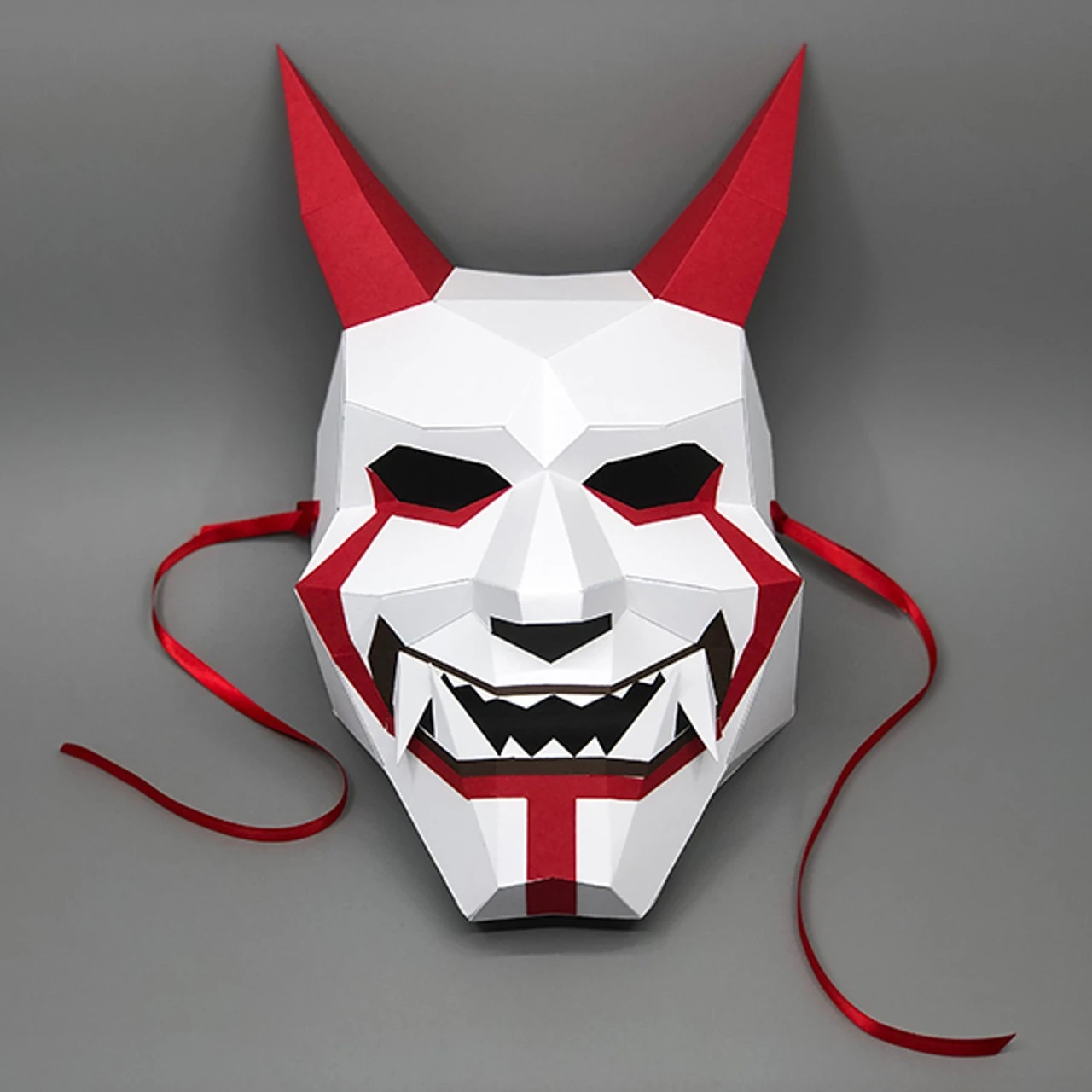 Oni - Demon Mask | Hannya Full Face Mask - DIY papercraft (PDF Template ...