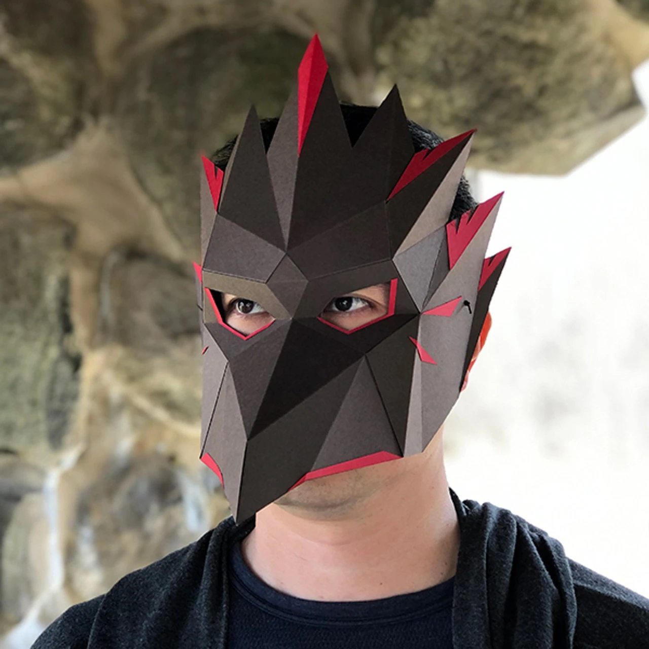 Crow Tengu | Karasu Half Mask - DIY papercraft (PDF Template Download)