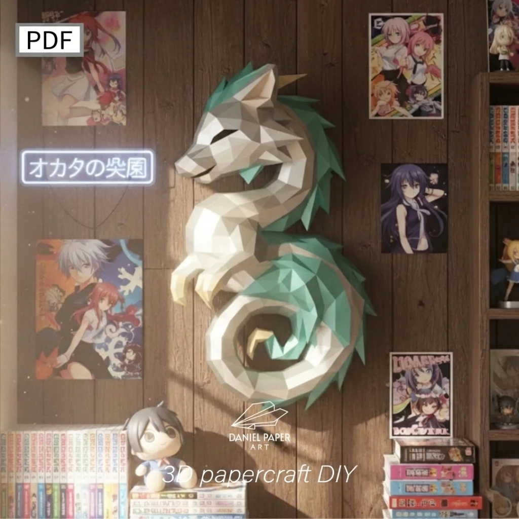 Dragon Chinese PDF Template, DIY 3d Model, FanArt, Paper Sculpture, Low ...