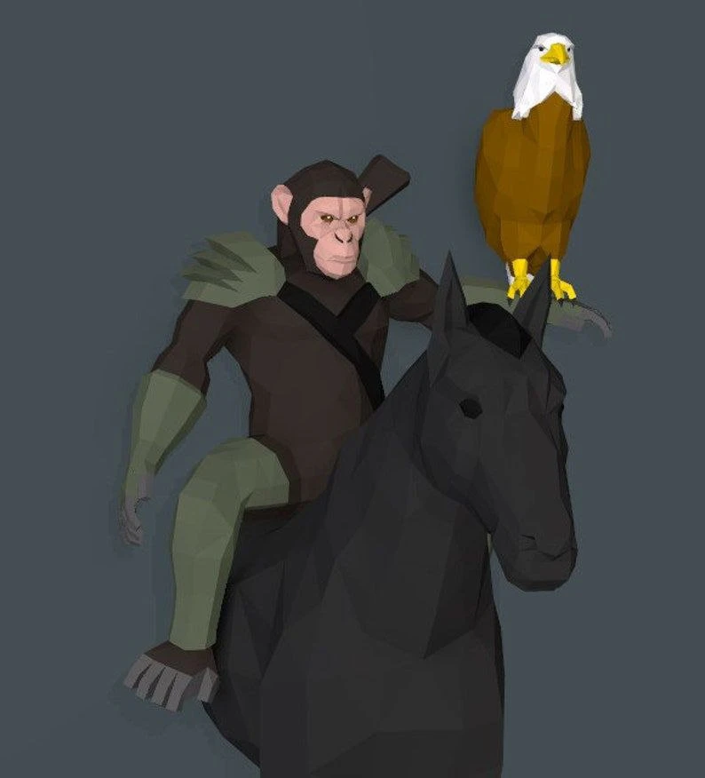 Caesar, Planet of the Apes Papercraft, PDF Template, DIY 3d Model ...