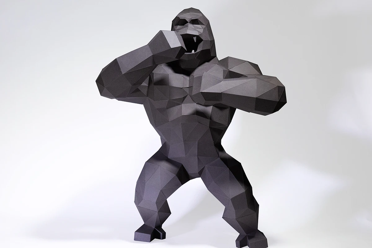 King Kong Paper Craft, Digital Template, Origami, PDF Download DIY, Low ...