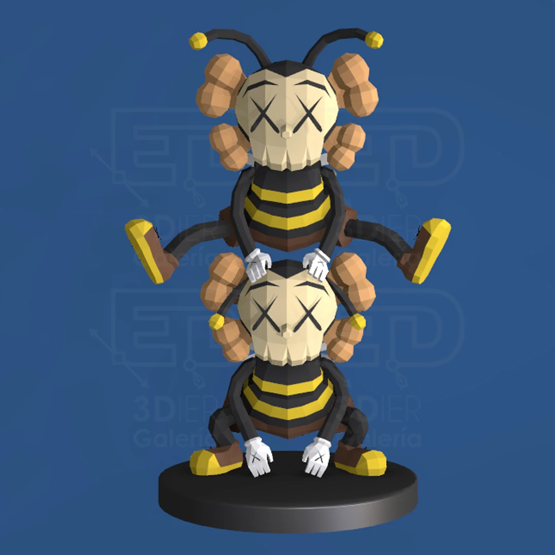 Kaws Bees, Kaws Abejas PDF Papercraft Templates, Paper Art and Craft ...