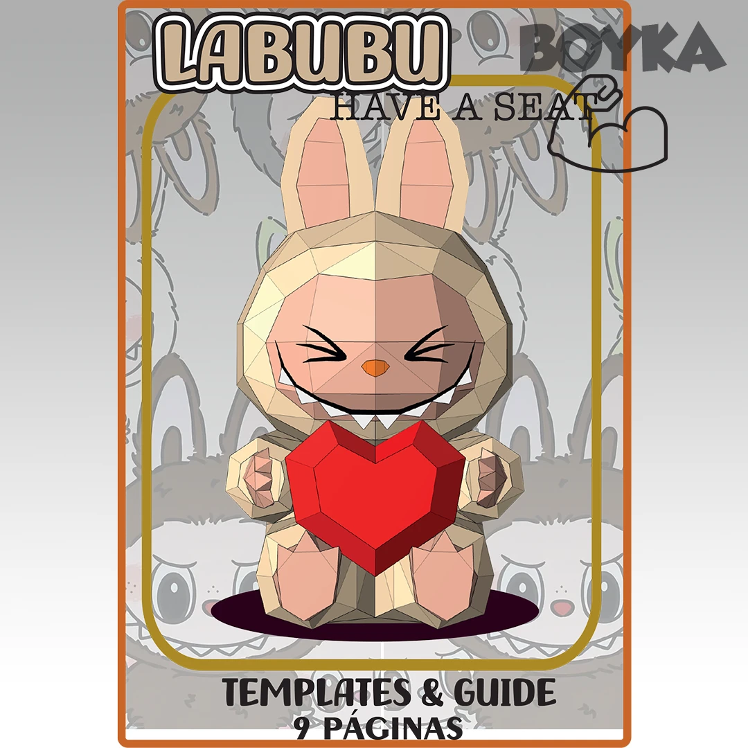 Fanart Labubu Have A Seat Low Poly Papercraft Templates Gift DIY ...