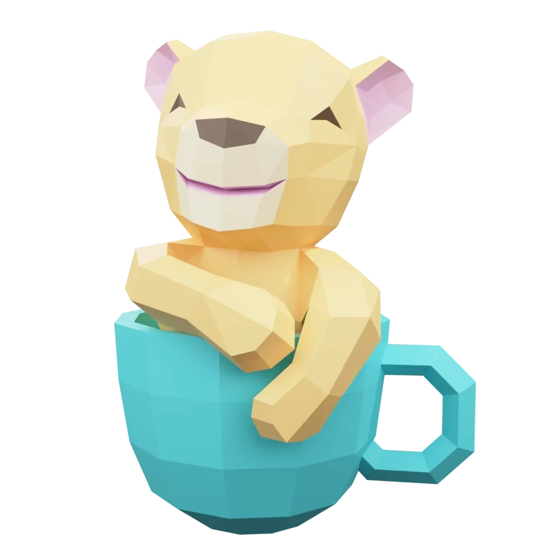 Lion 3d paper craft template PDF | 3d paper craft lion in cup | 3d ...