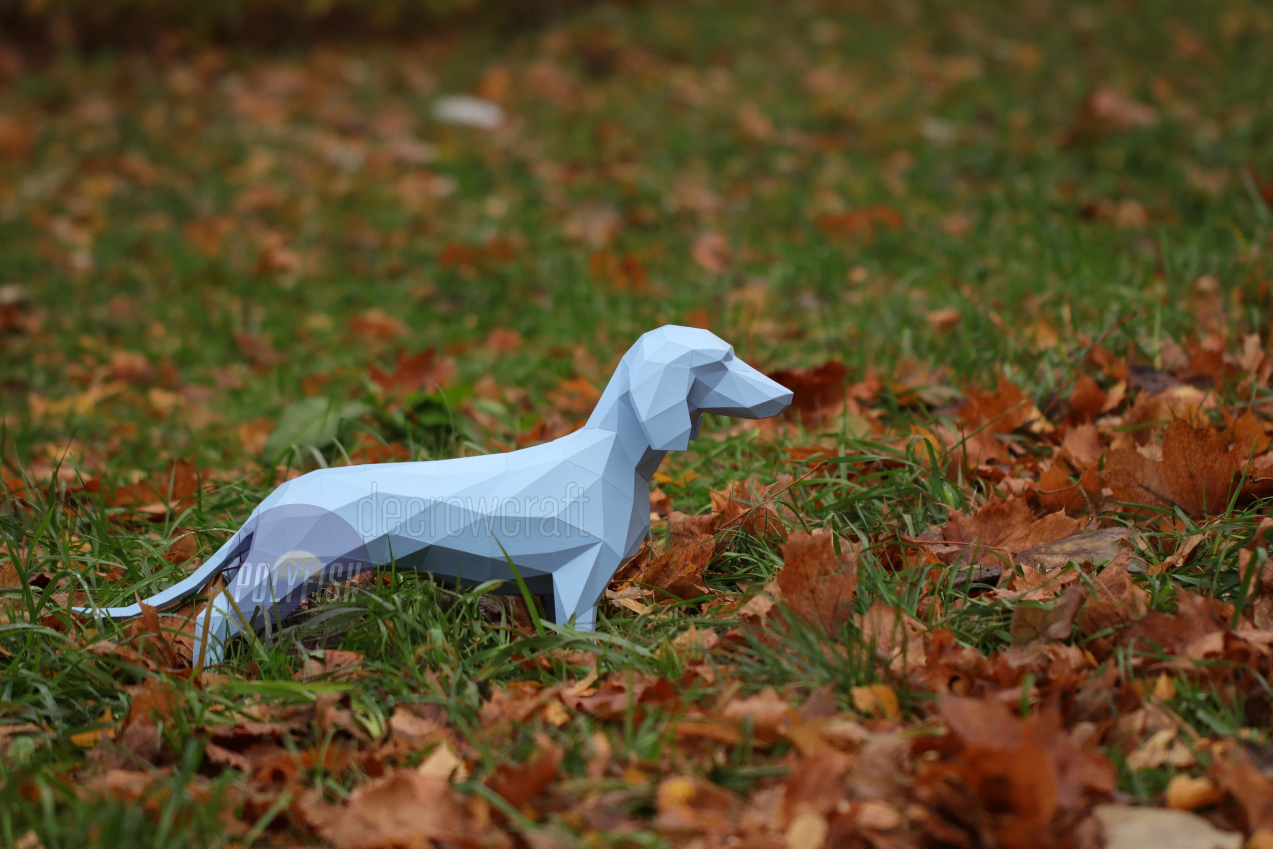 Dachshund Dog PDF Template, Low Poly, Paper Sculpture, DIY, Pepakura ...