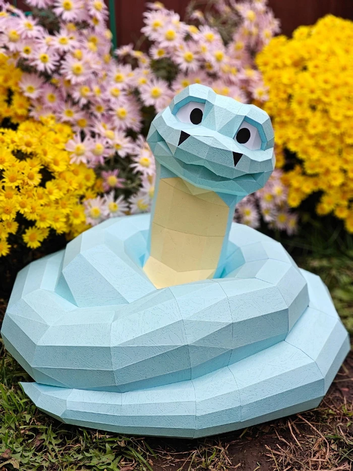 Snake Papercraft Template - Low Poly, Pepakura PDF, DIY Handmade, Home ...