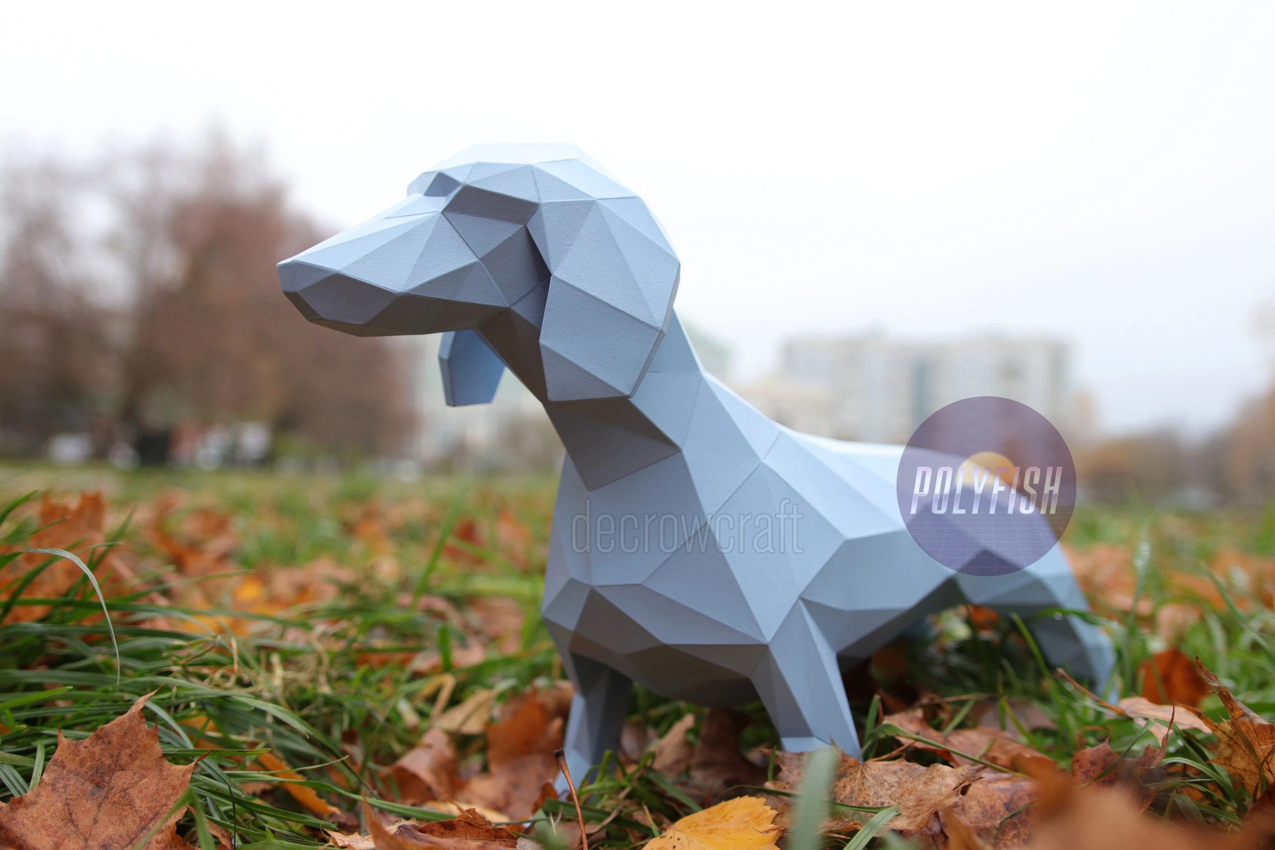Dachshund Dog PDF Template, Low Poly, Paper Sculpture, DIY, Pepakura ...