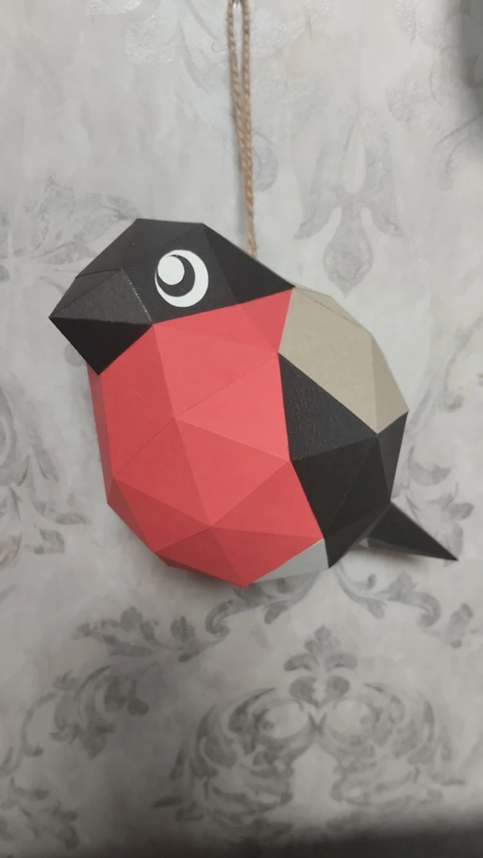 Bullfinch Ball Bird Papercraft Template - Low Poly, Pepakura PDF, DIY ...