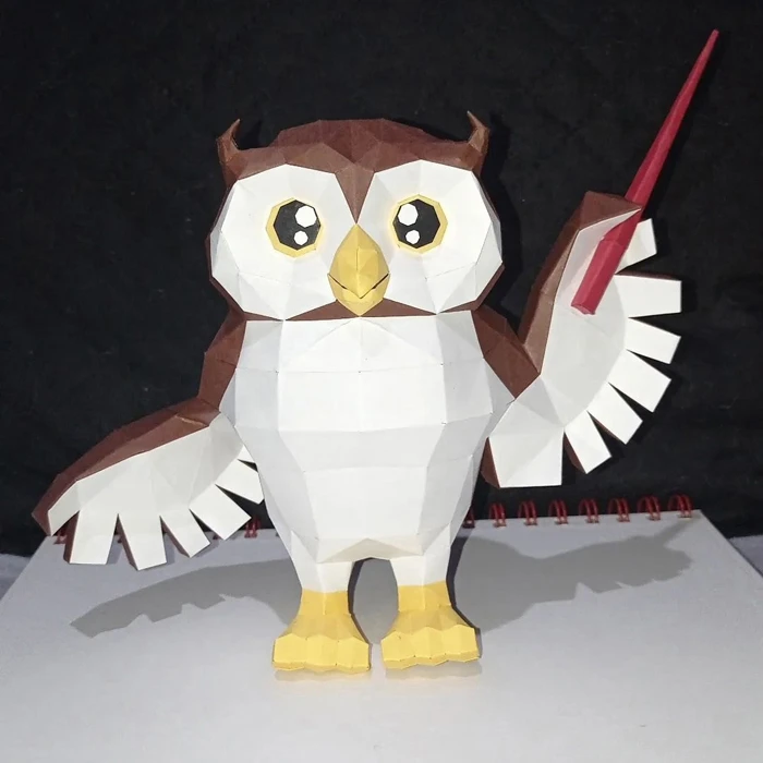 Owl Teacher Papercraft Template - Low Poly, Pepakura PDF, DIY Handmade ...