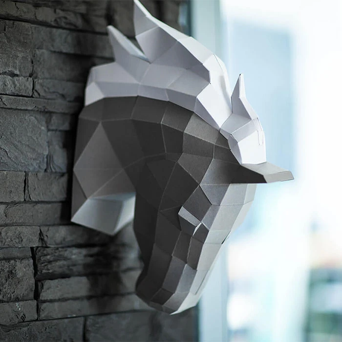 Horse Head Papercraft, PAPERCRAFT KIT, Horse paper model, Horse DIY ...