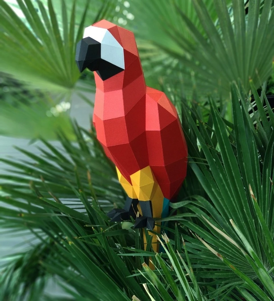Macaw Parrot Low Poly Papercraft, Paper Sculpture, Low Poly PDF ...