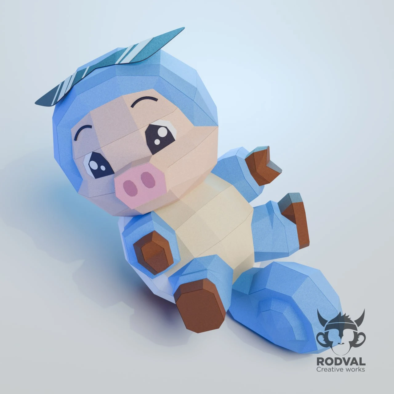 PIGTLE, Papercraft, Template, DIY, Paper, Low Poly, Cute, Kawaii, 3D ...