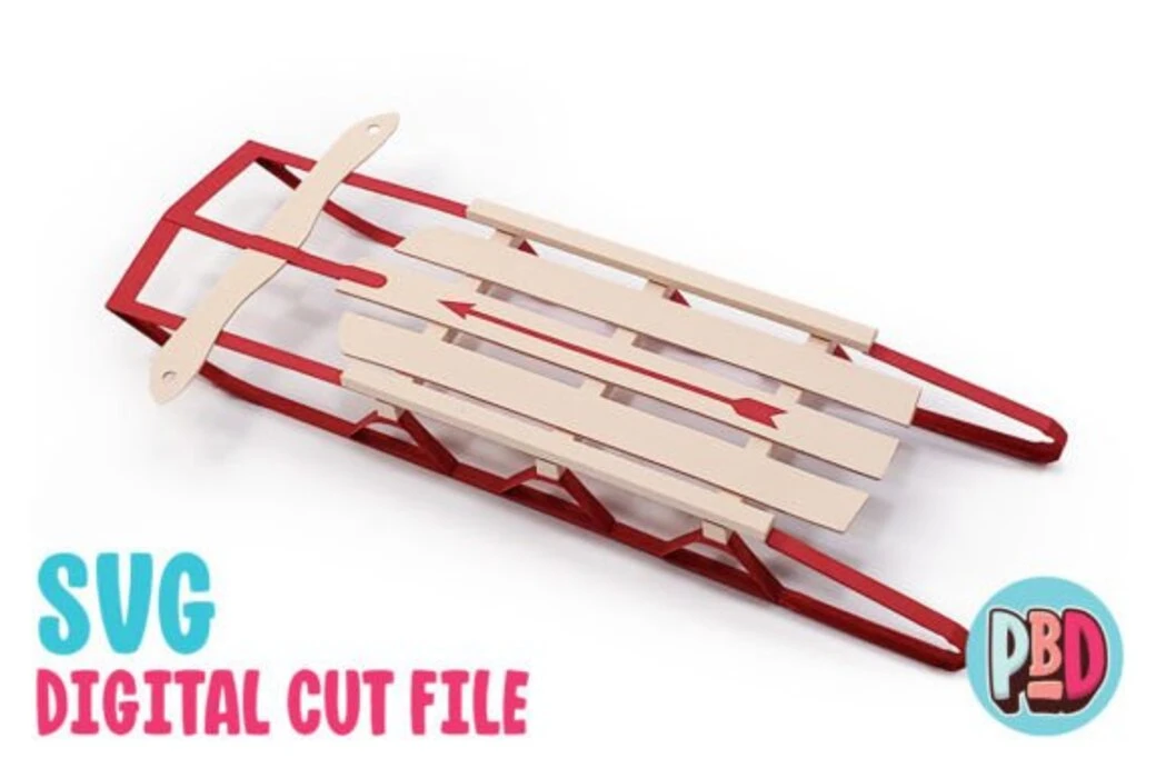 Runner Sled 3D Papercraft SVG