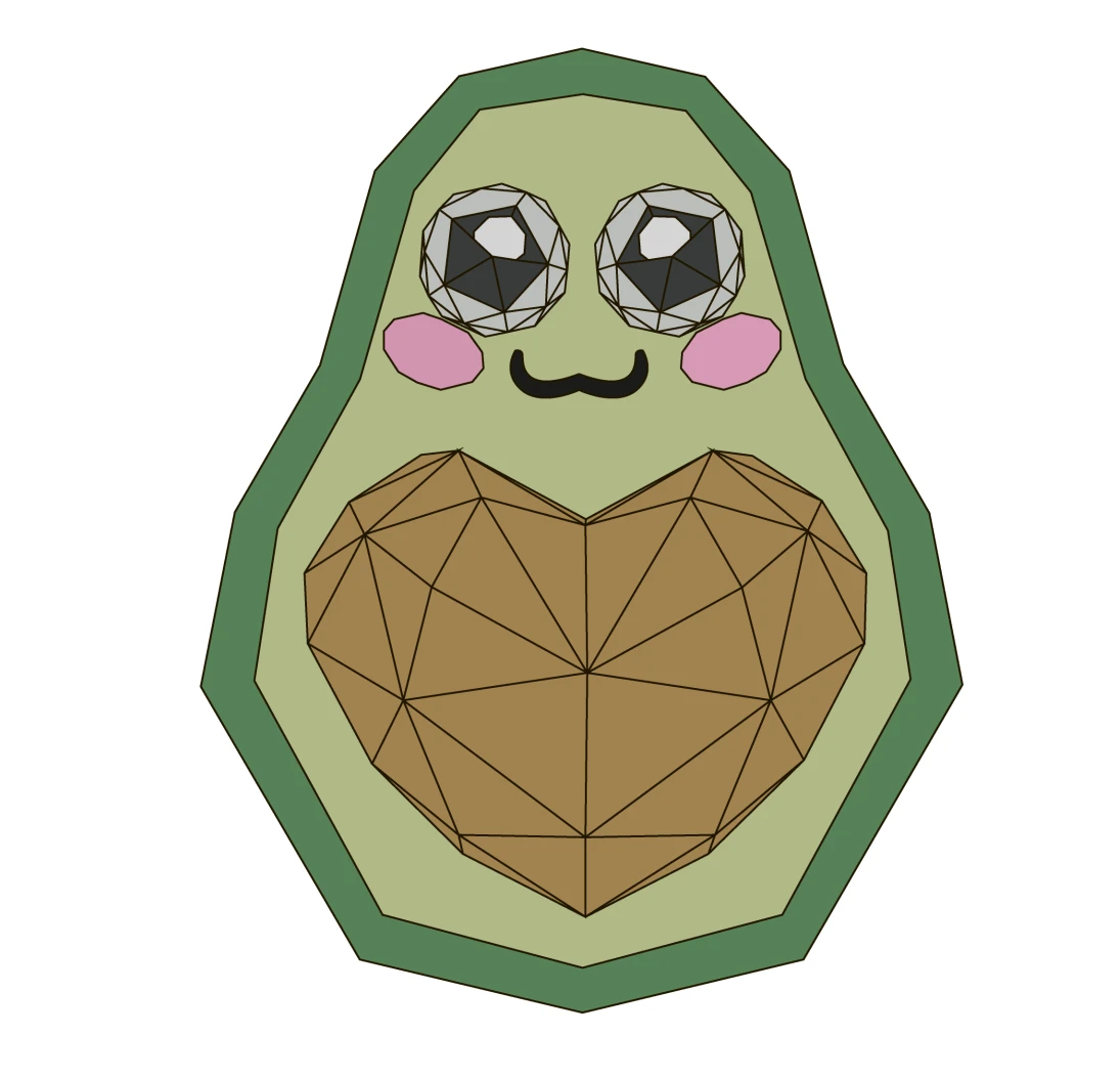 3D Papercraft Ctue Avocado Template: Low Poly DIY Sculpture (PDF Model)
