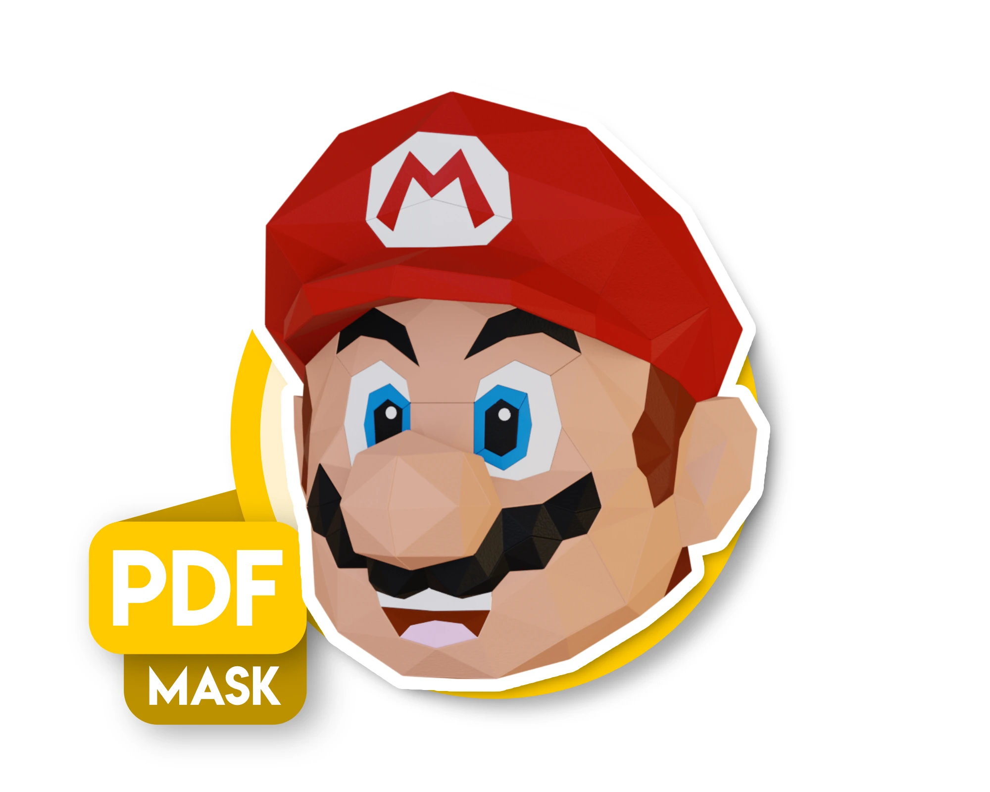 Super Mario Mask Papercraft Template | DIY 3D Paper Helmet | Cosplay ...