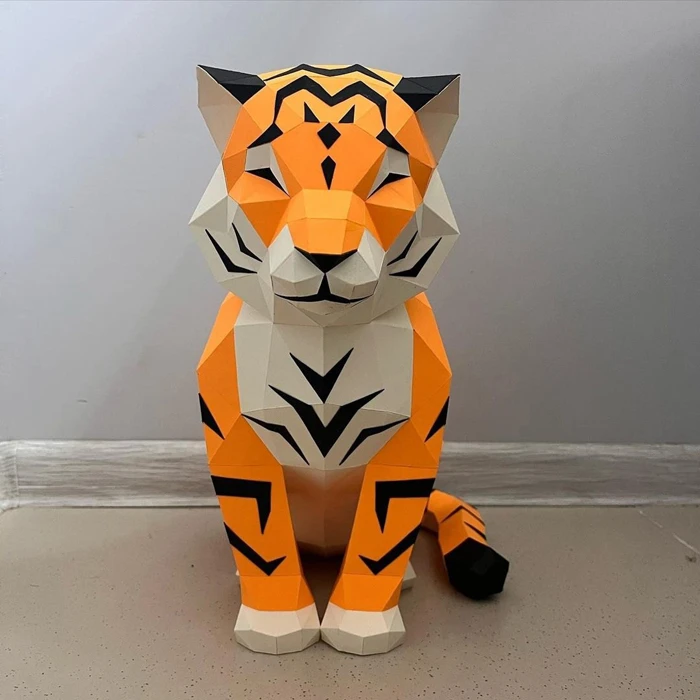 Tiger Papercraft Template - Low Poly, Pepakura PDF, DIY Handmade, Home ...